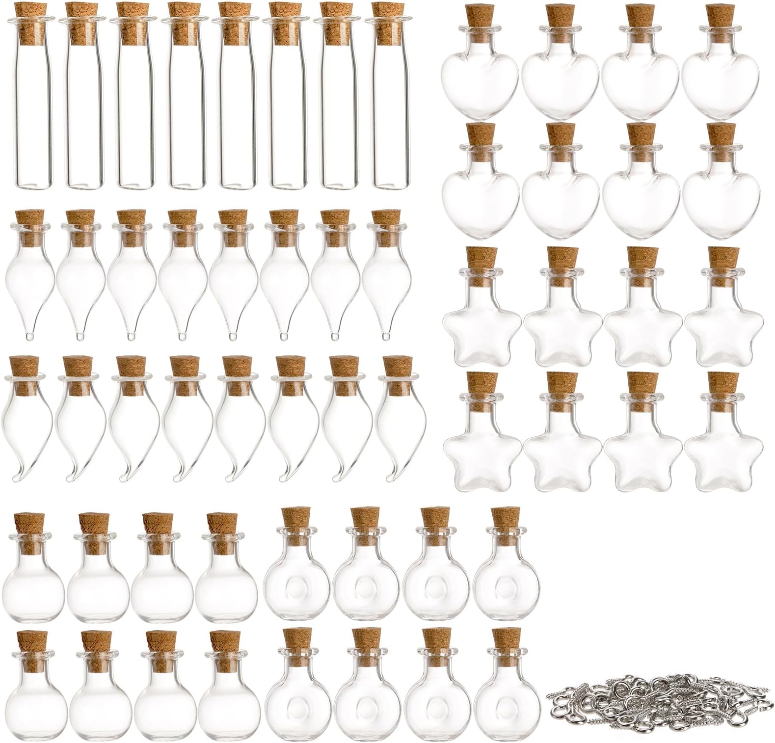 Amazon.com: Zhehao 100 Pieces 2 ml Mini Glass Bottles Jars with Cork ...