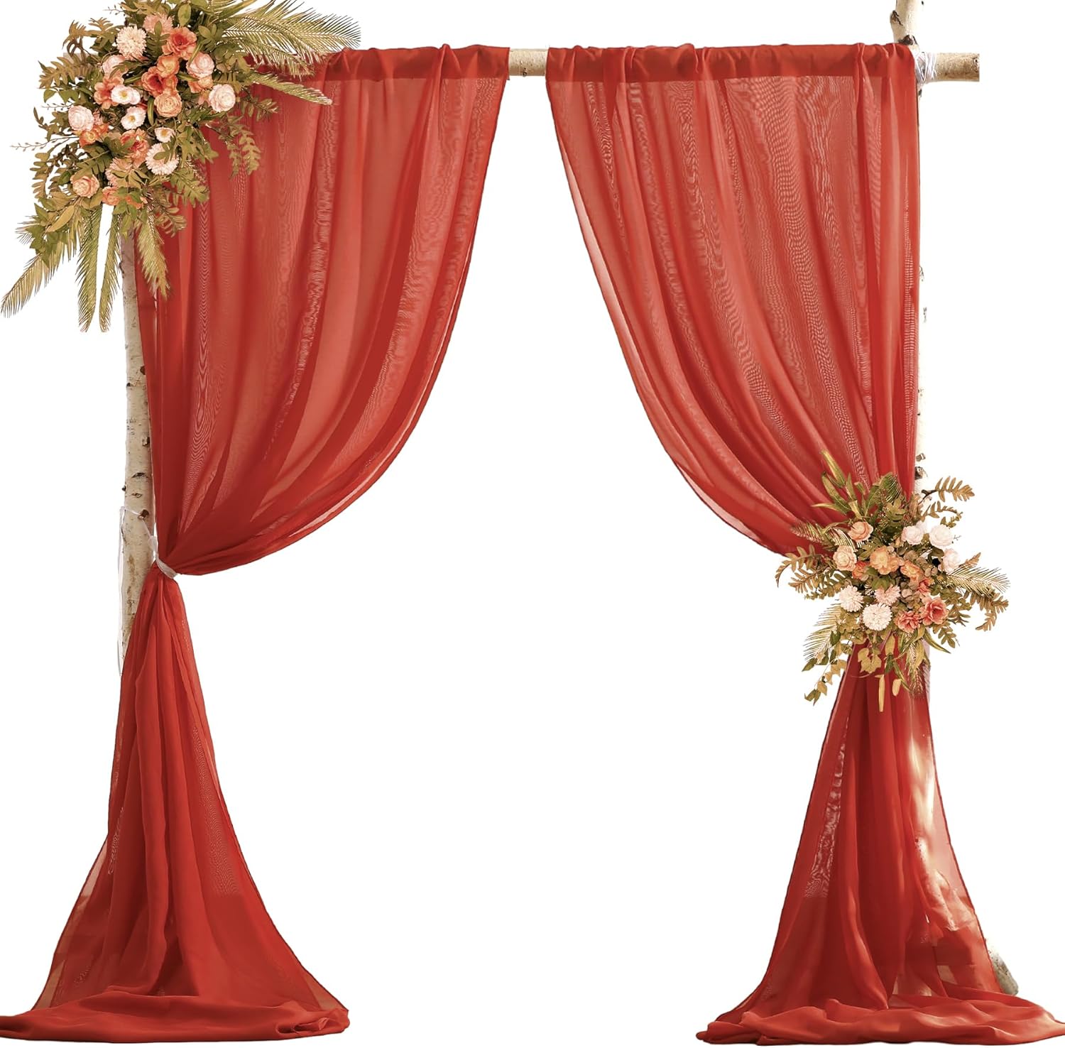 Amazon.com: Wedding Arch Draping Fabric 2 Panels 18Ft Terracotta ...