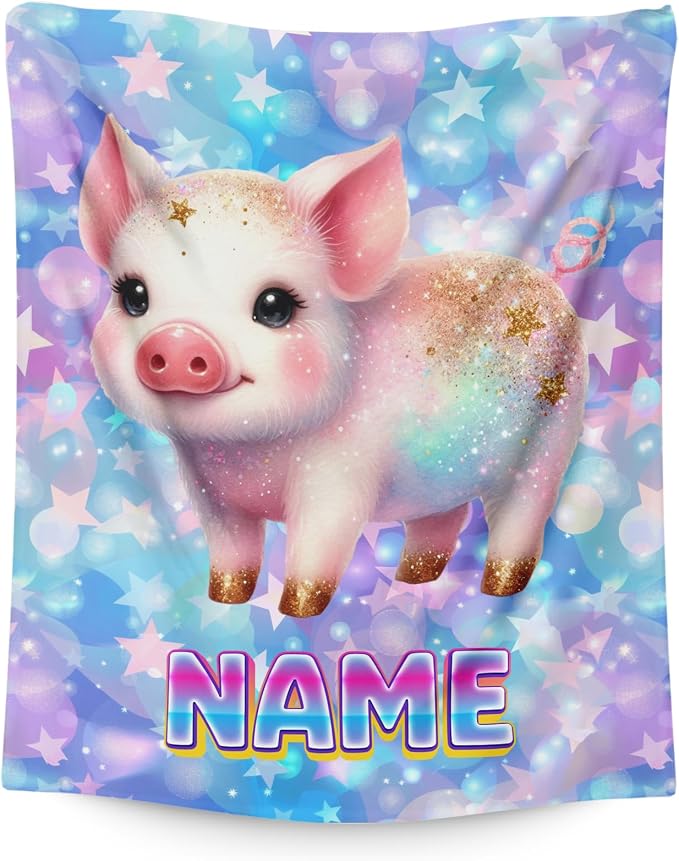 Amazon.com: Girls Blankets Personalized Pig Blanket for Kids Gift for ...