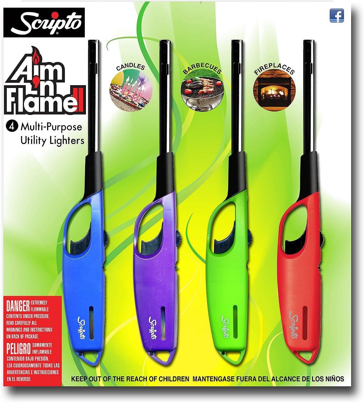Amazon.com: Scripto AIM 'N Flame Multi-Purpose Lighters, Pack of 4 ...