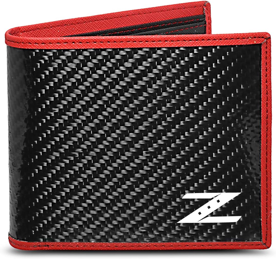 Amazon.com: iPick Image Real Premium Black Carbon Fiber Wallet with Red ...