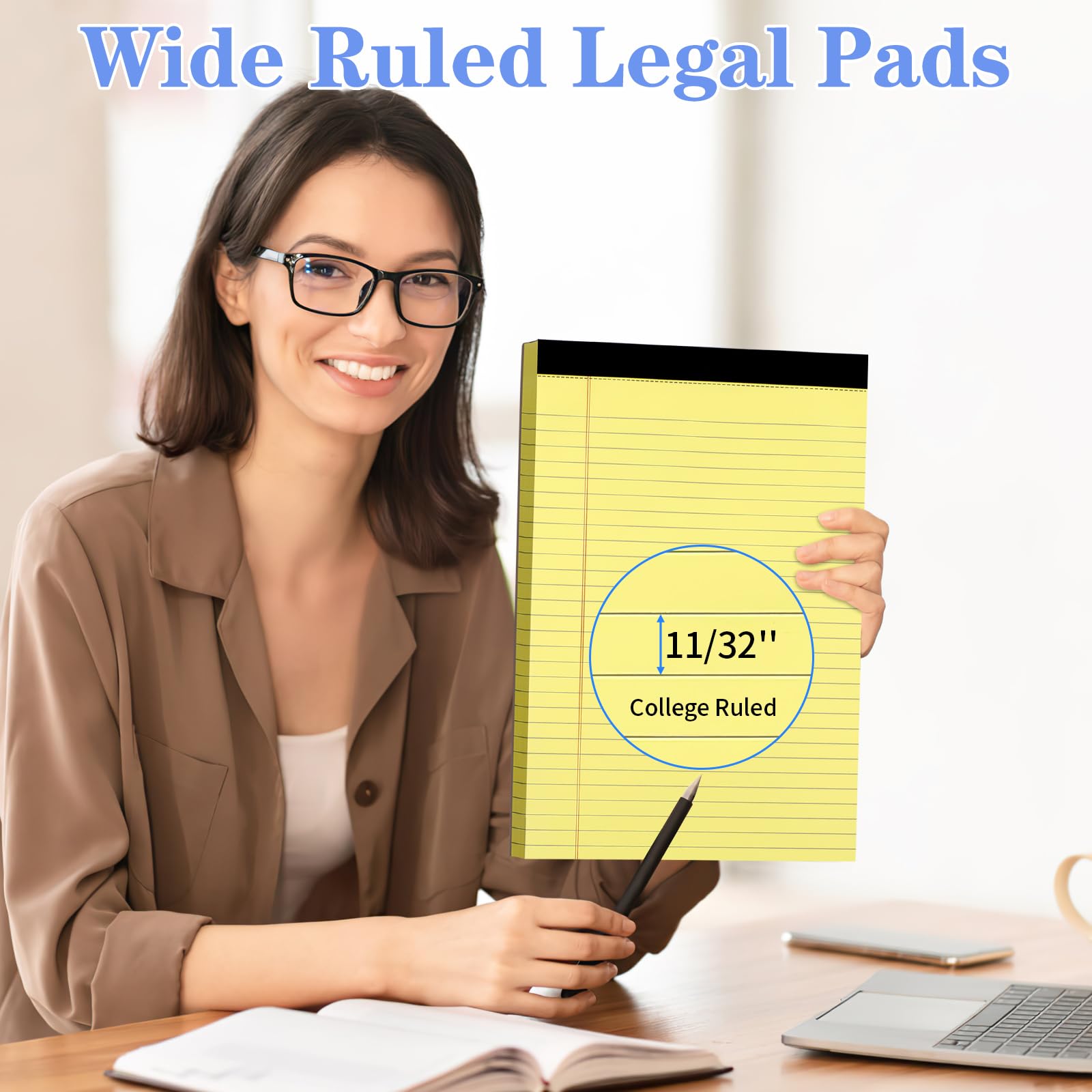 Snapklik.com : WINKIO Yellow Legal Pads, 3 Pack Writing Pads 8.5 X 11 ...