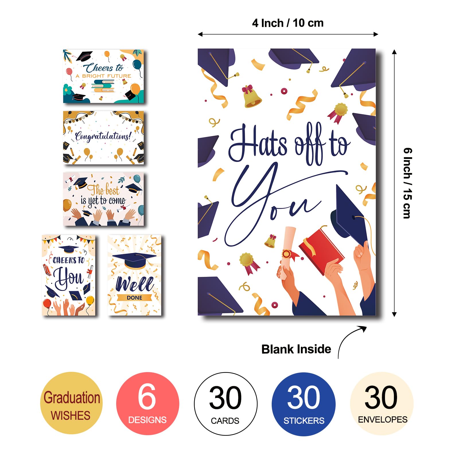 Snapklik.com : Omosri 30 Pack Graduation Cards Ultra Thick Embossed ...