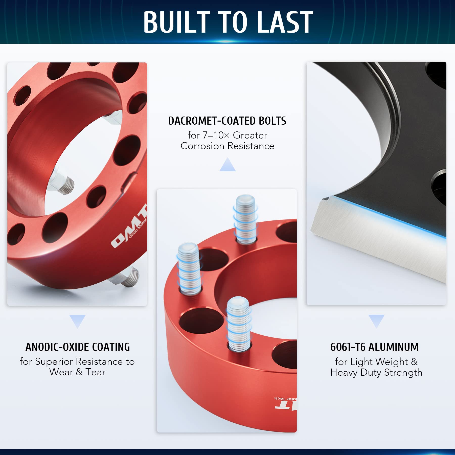 Orion Motor Tech 6x5.5 Wheel Spacers, 2 Inch Red Wheel Spacer Kit with ...