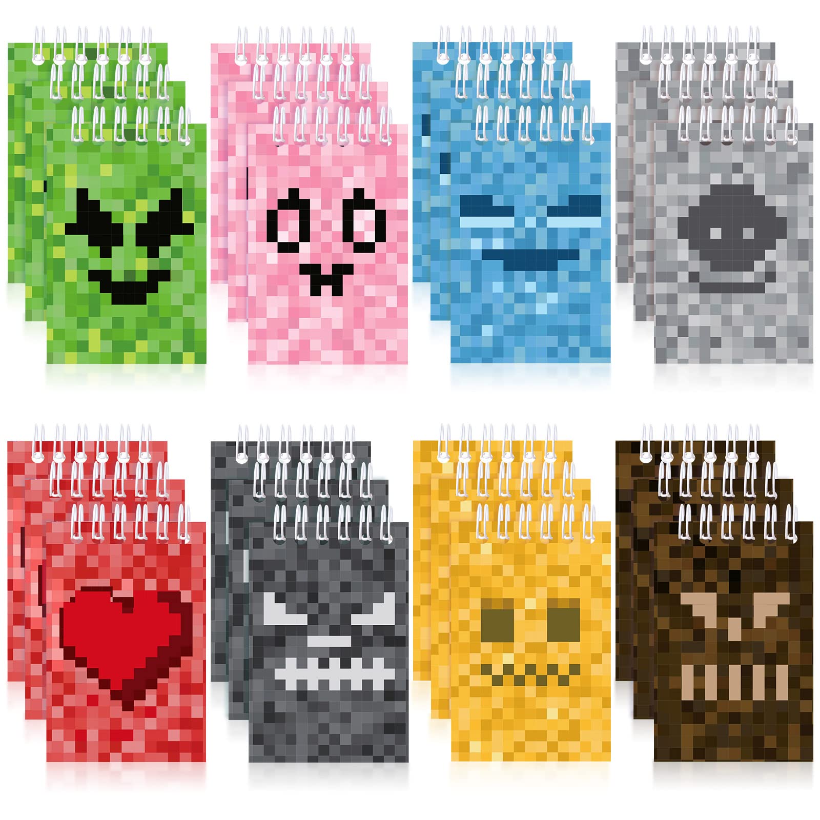 Buy 24 Pieces Mini Pixel Notepads, Mini Multicolor Miner Style Pocket s ...