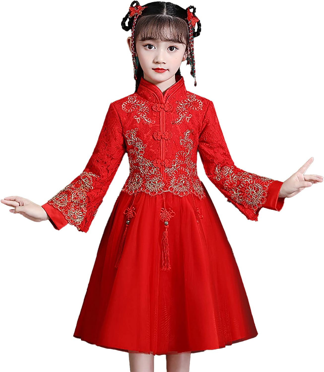 Amazon.com: Hanfu Dress for Little Girl Chinese Calendar New Year Cute ...