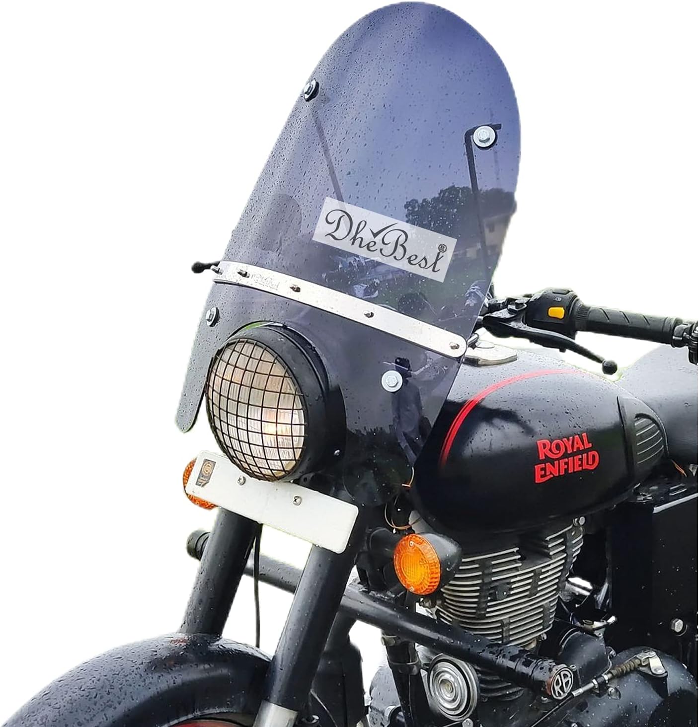 Dhe Best WD-02 Bike Fiber Glass Front Windshield/Wind Shield Black For ...