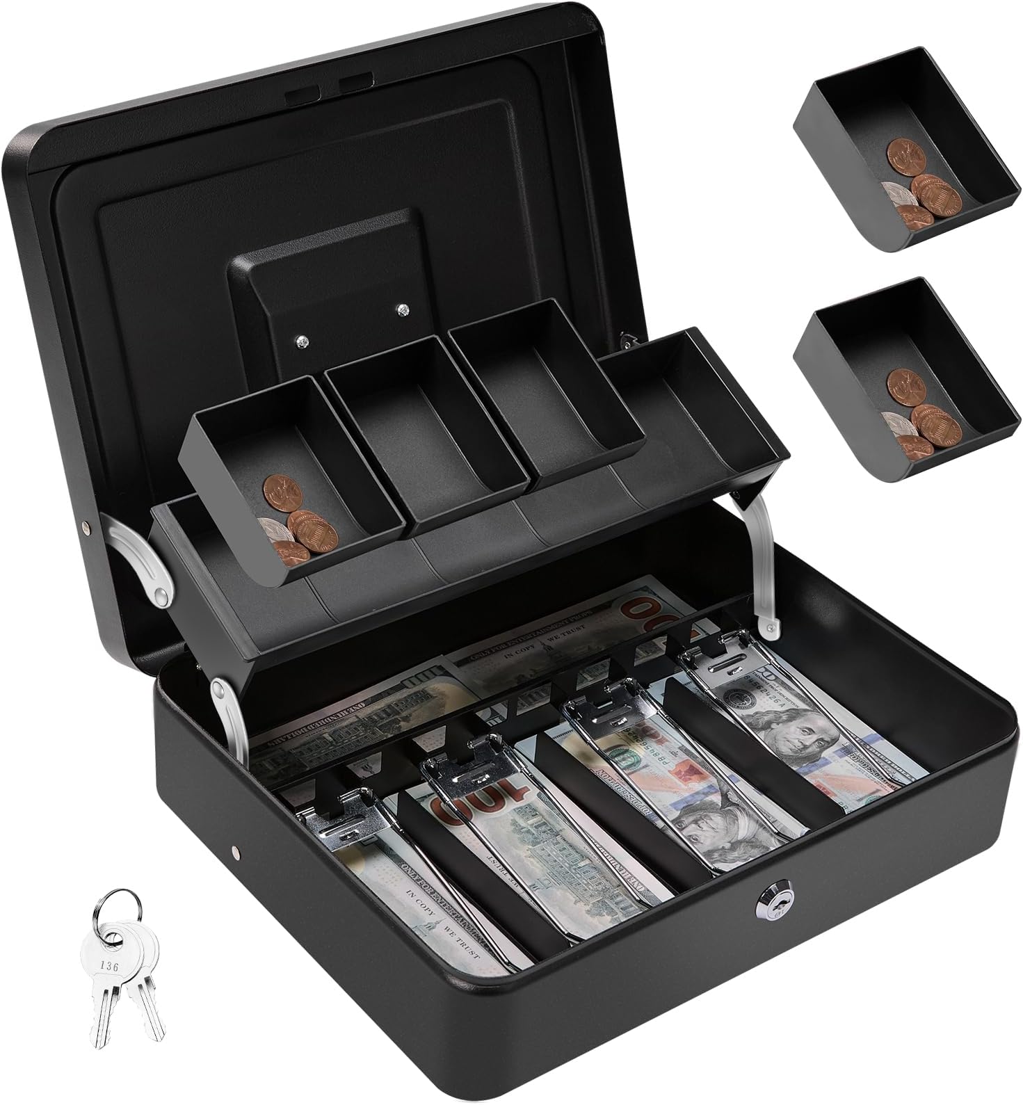 Amazon.com: SentrySafe Cash Box, Deluxe Locking Cash Box With Money ...