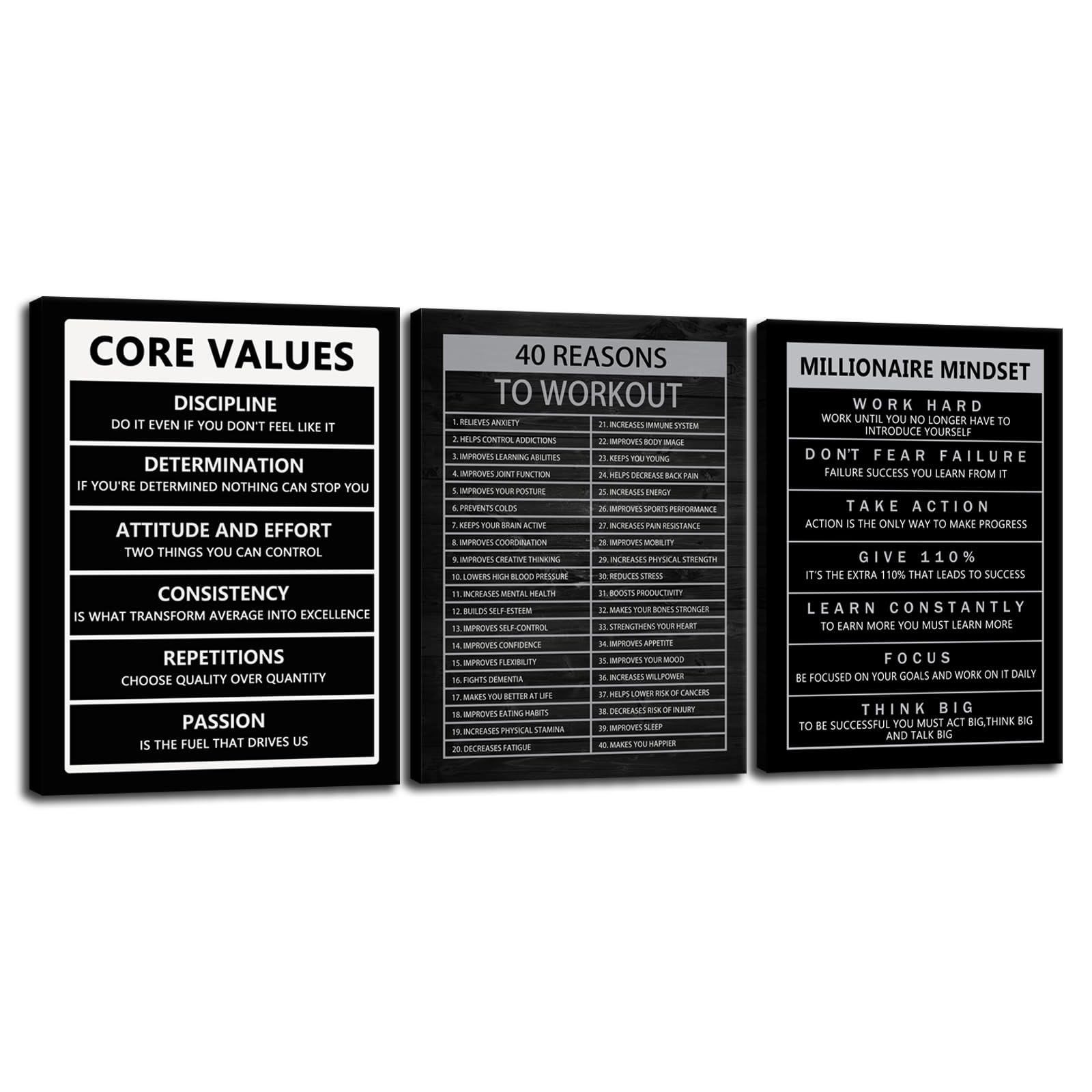 Amazon.com: Inspirational Canvas Wall Art Millionaire Mindset ...