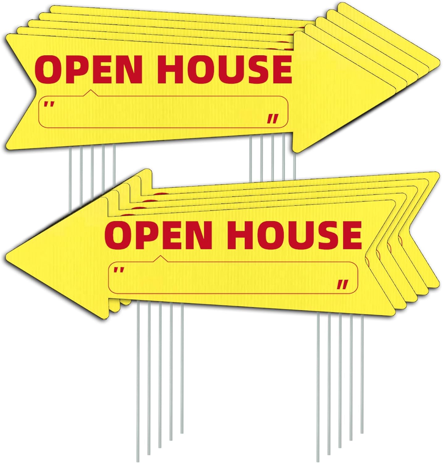 Amazon.com : Open House Yellow Arrow Yard Signs with Stakes-16 x 5 in ...