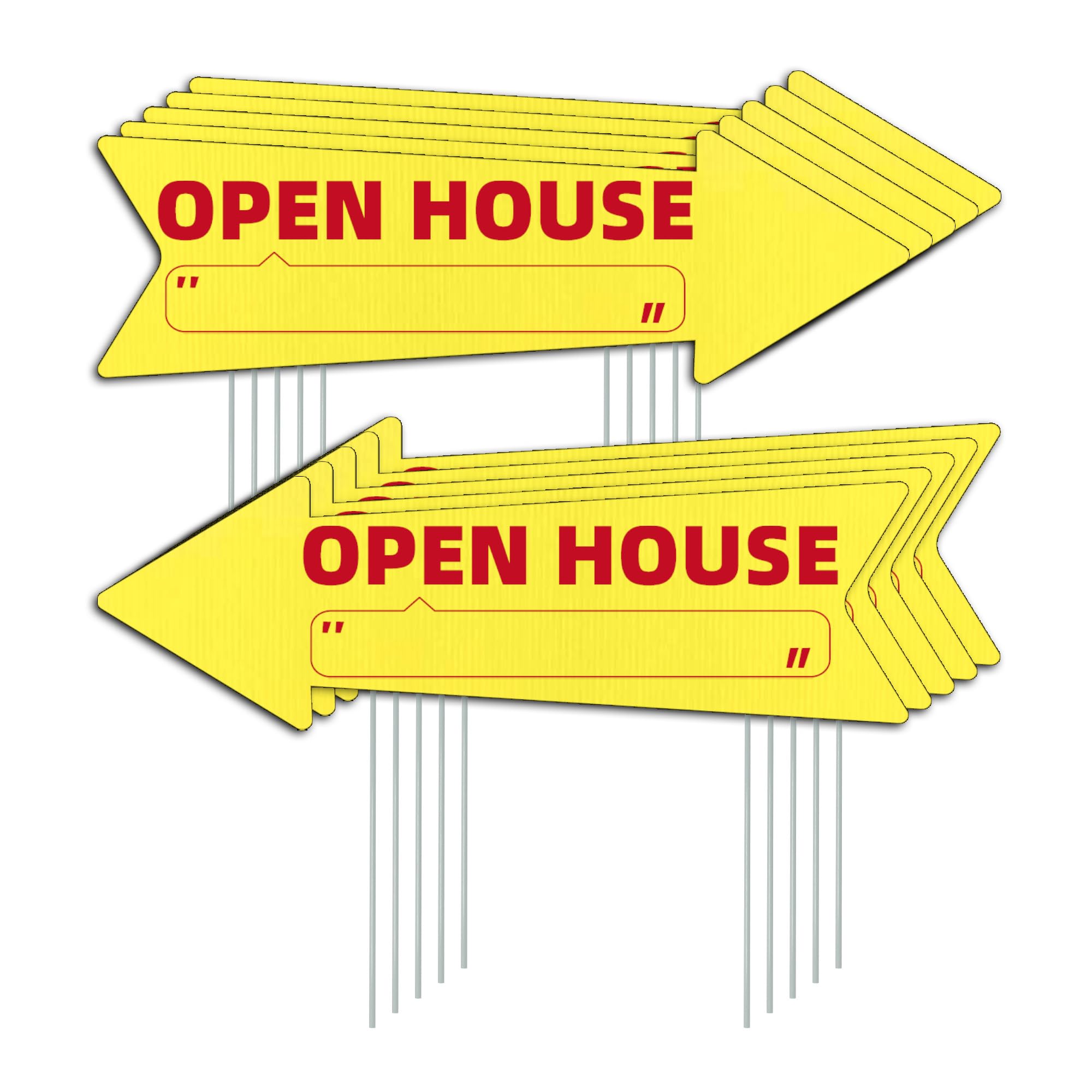 Amazon.com : Open House Yellow Arrow Yard Signs with Stakes-16 x 5 in ...