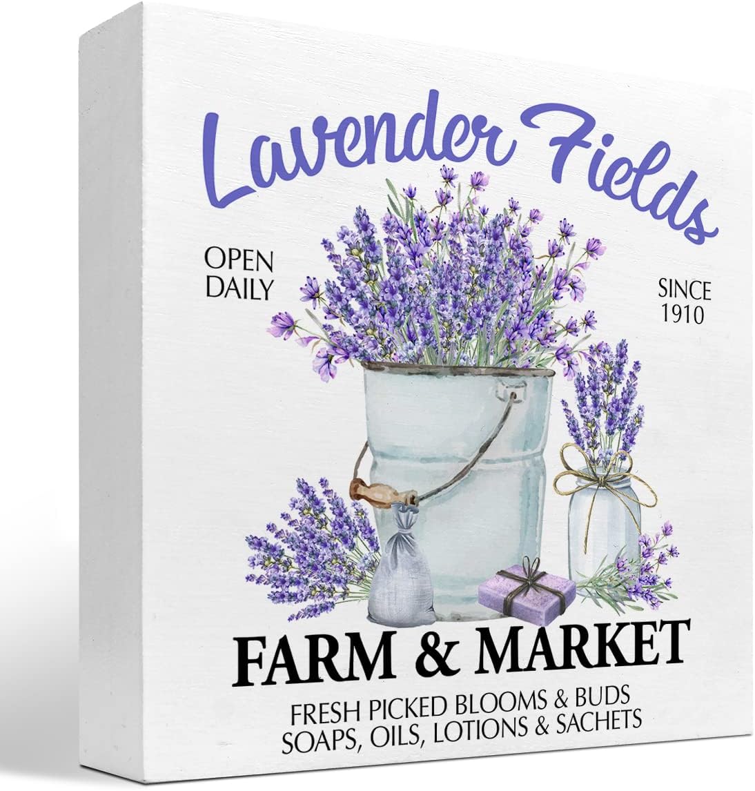 Amazon.com : z-crange Farmhouse Lavender Decor,Lavender Fields Farm and ...