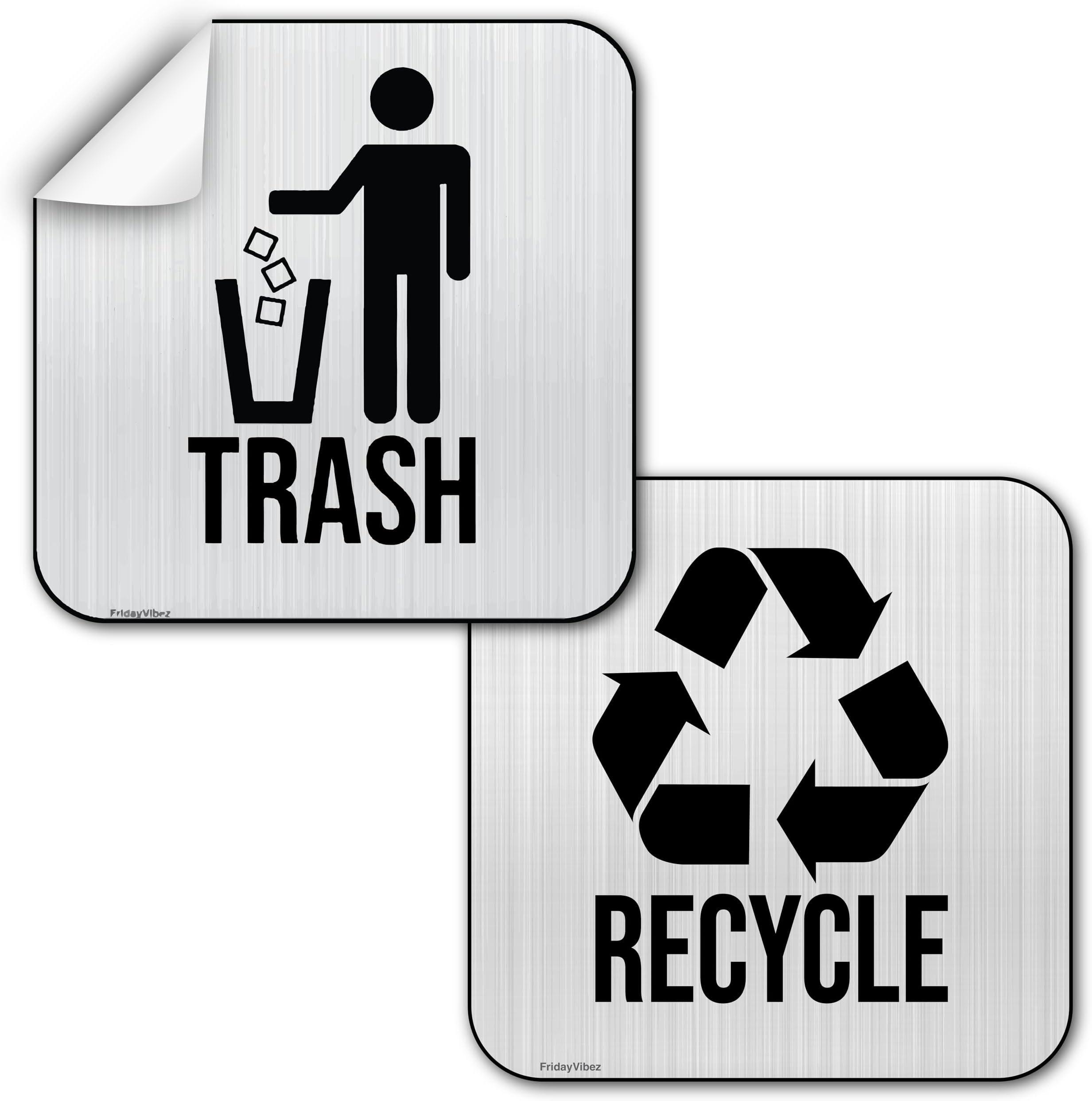 Amazon.com: Recycle and Trash Stickers for Kitchen Trash Cans and ...