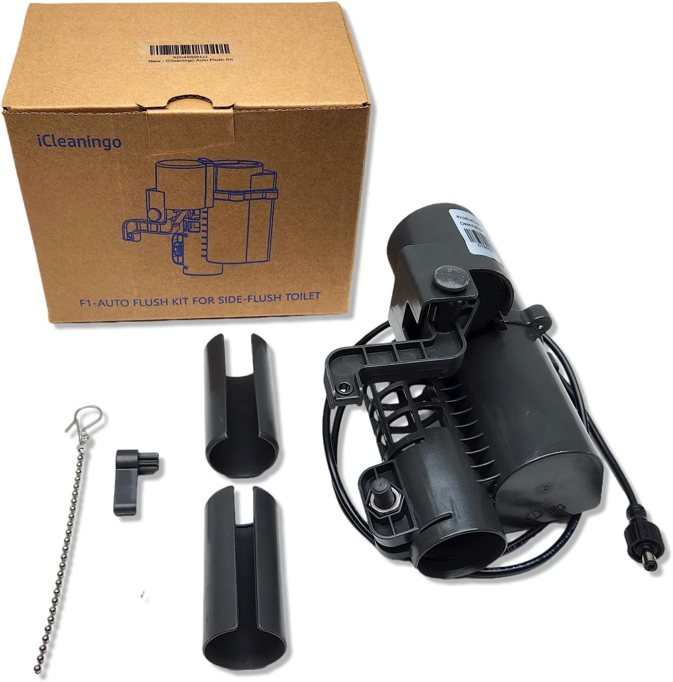 iCleaningo F1 Auto Toilet Flush Kit for Side-Flush Toilets, Powered ...