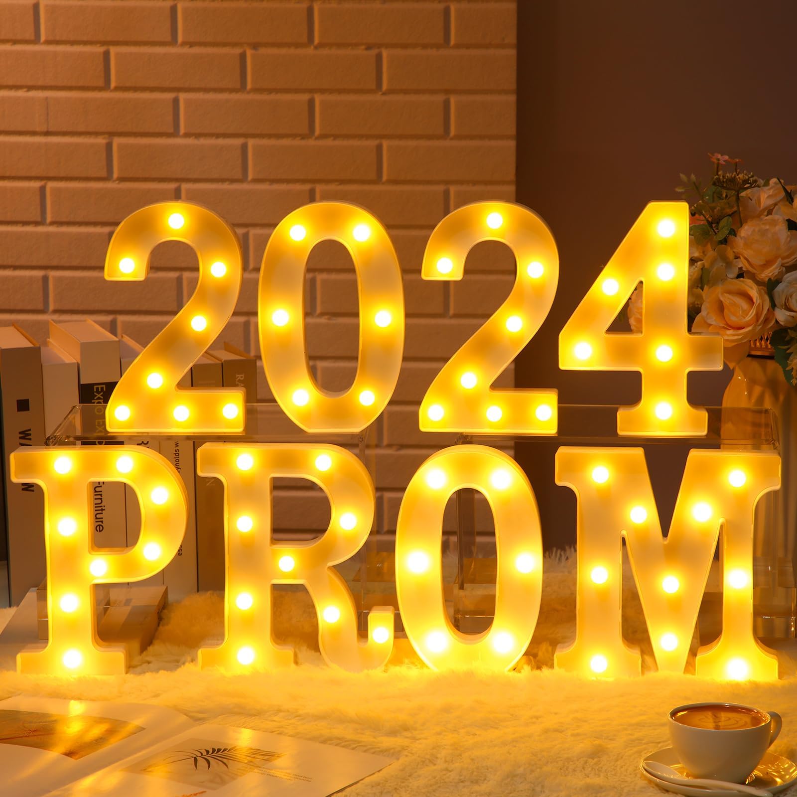Amazon.com: 8 Pcs LED Marquee Letter Lights Prom 2024 Graduation Party ...
