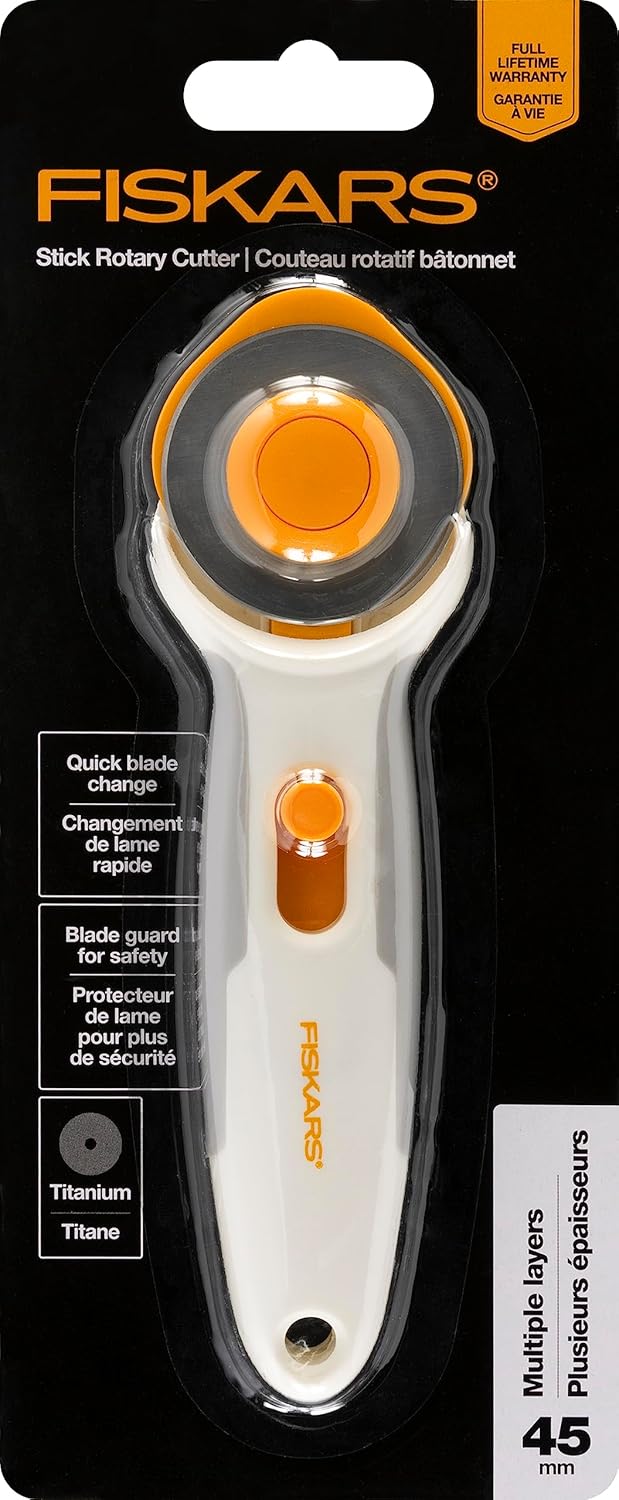 Amazon.com: Fiskars Titanium Stick Rotary Cutter (45 mm) : Everything Else