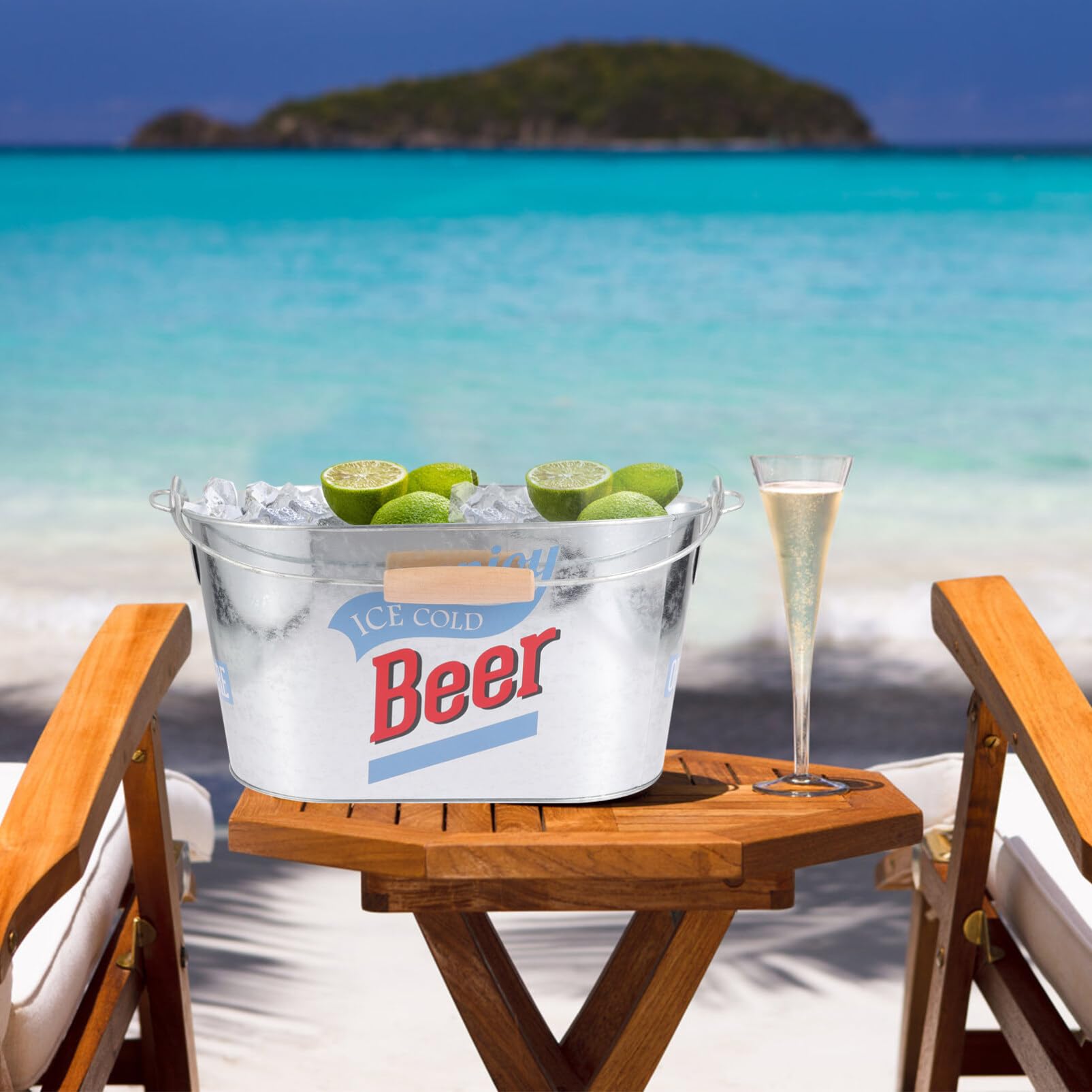 Bucket Of Beer On The Beach