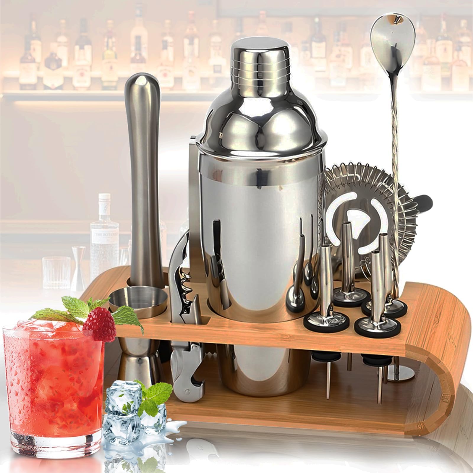 XINTM Kit de Bartender 12 Piezas, Cocktail Bar Set Kit de 750 ml, con ...