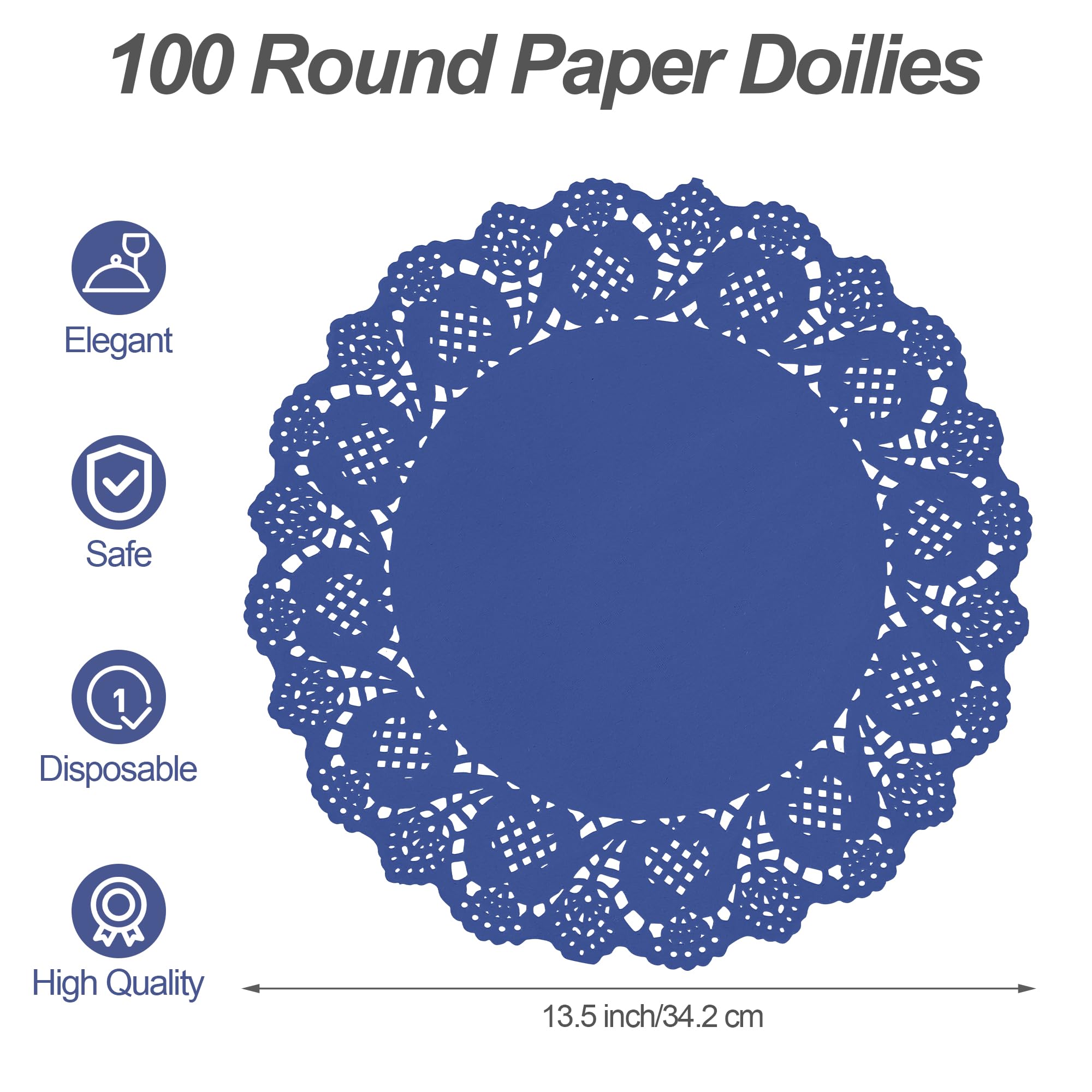 Navy Blue Round Paper Doilies Spring Lake Navy Placemat Set Of 4