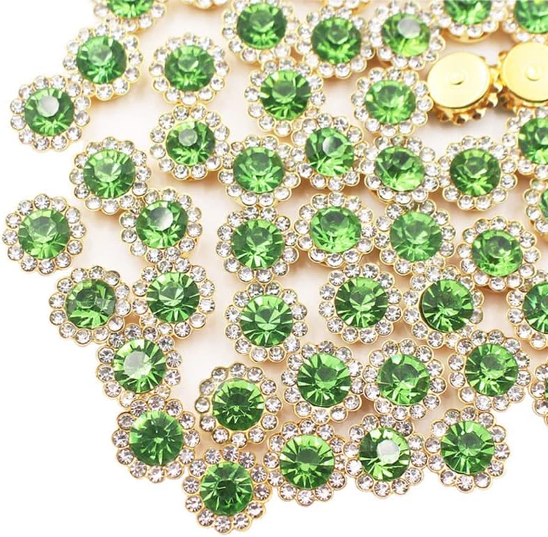 Amazon.com: 100 Pcs 12MM Sew on Rhinestones Crystals Glass Metal Base ...