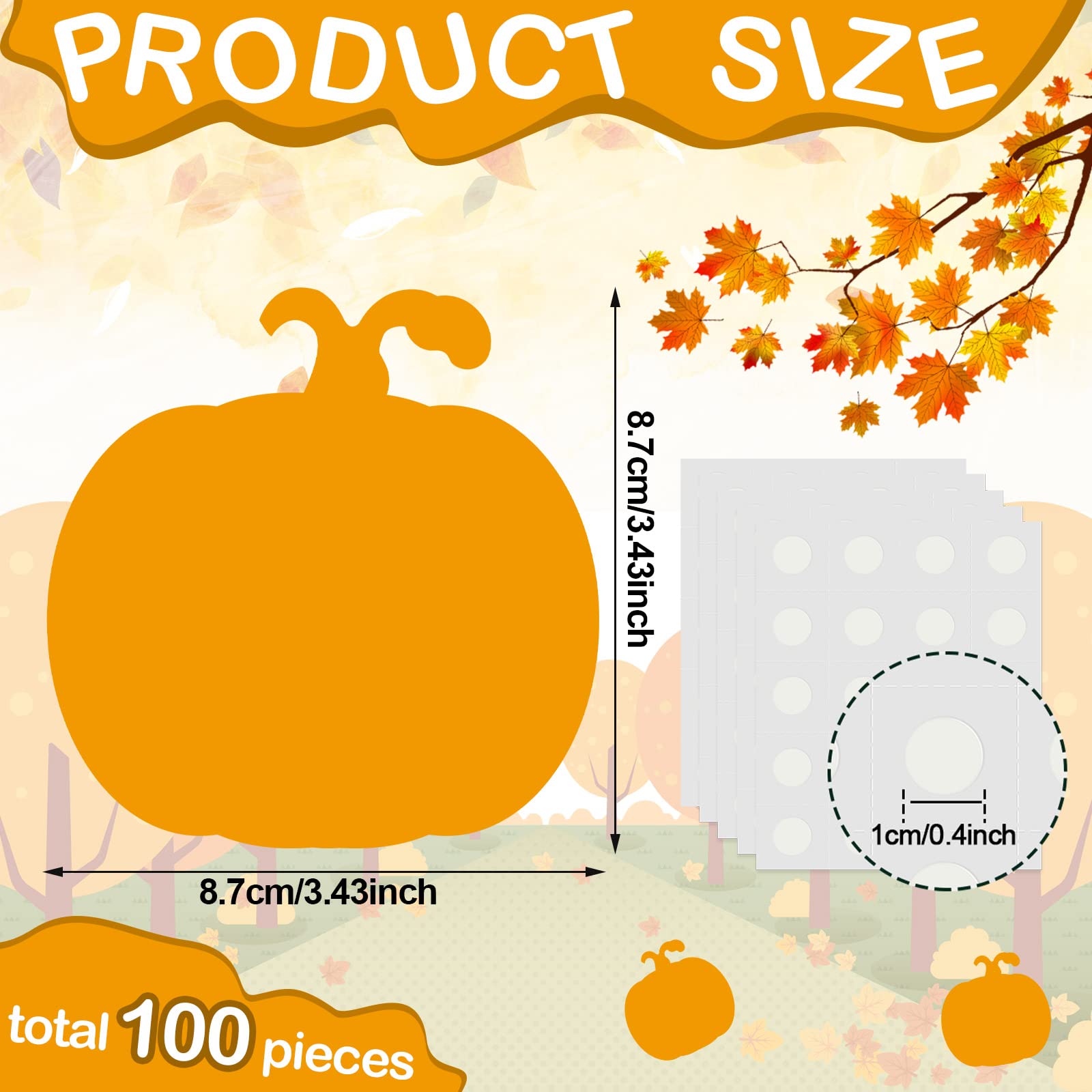 Snapklik.com : 100 Pcs Pumpkin Cutouts Paper Pumpkin Die Cuts Fall ...