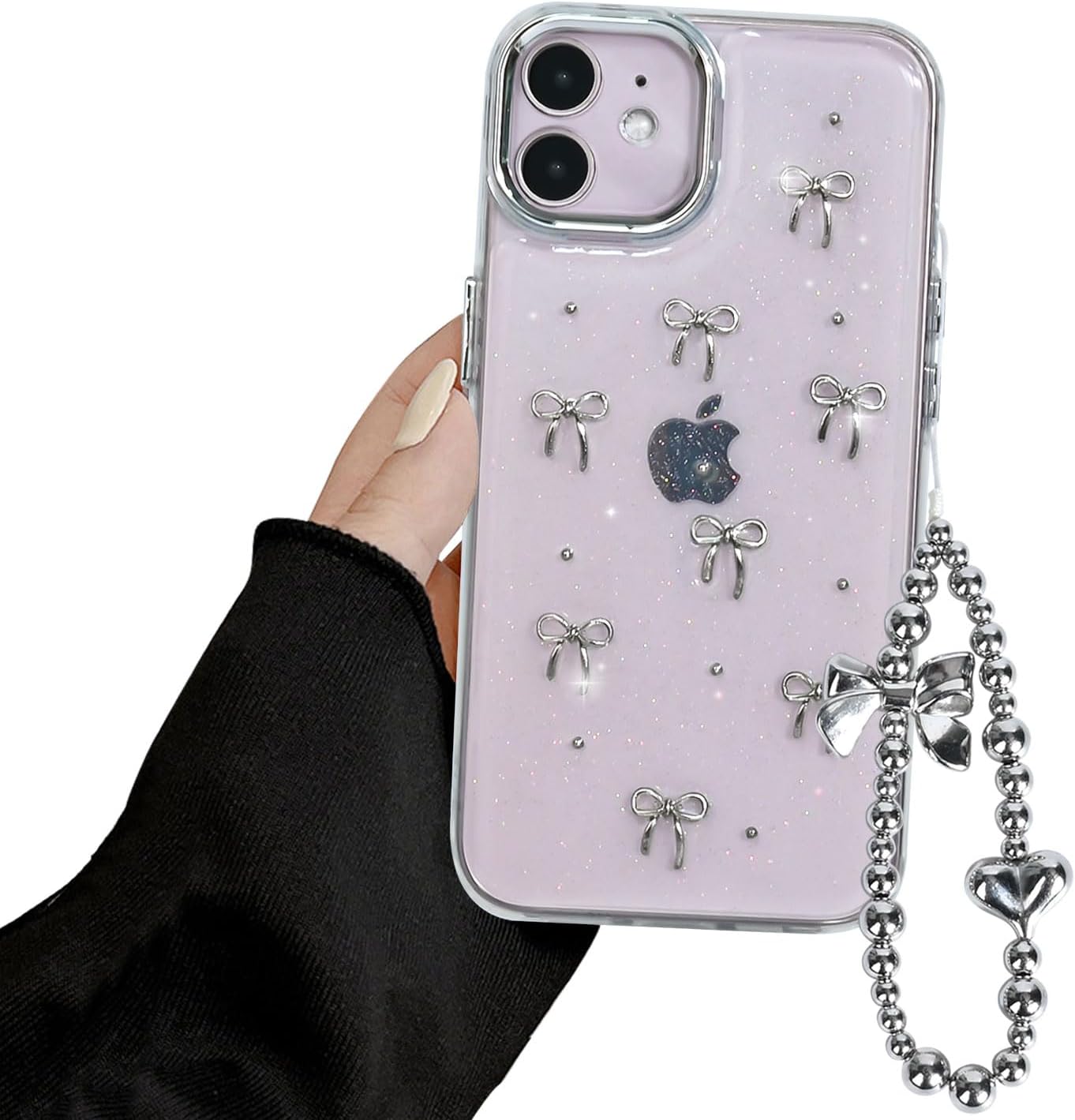 Reownest Compatible with iPhone 11 Case Glitter Clear Cute Bow knot ...