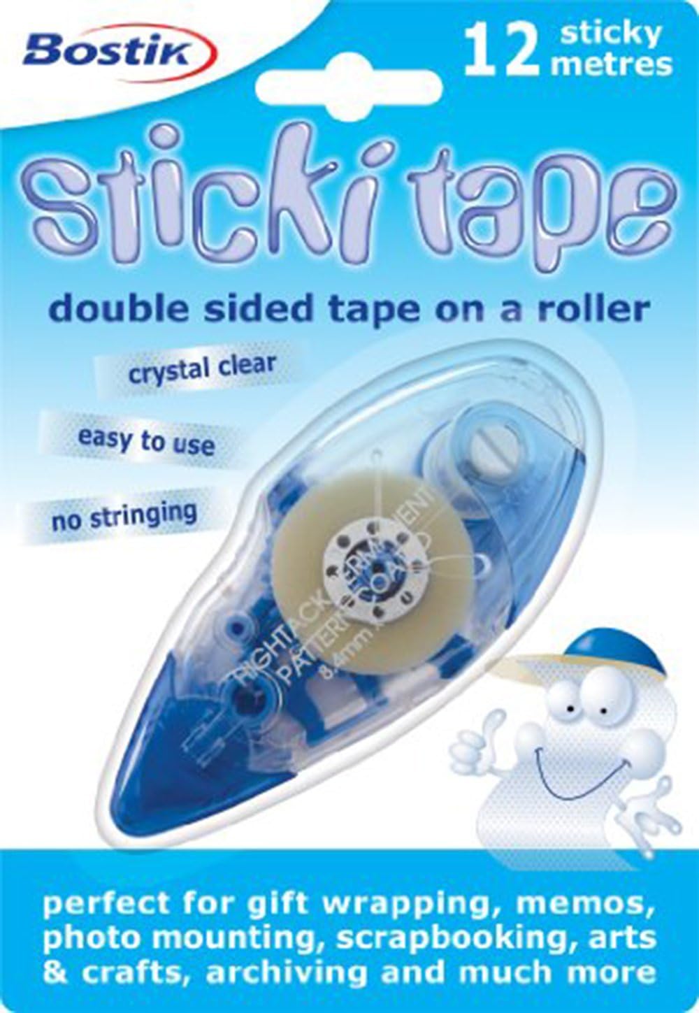 BOSTIK 12m Sticki Sticky Tape With Roller Dispenser : Amazon.co.uk ...