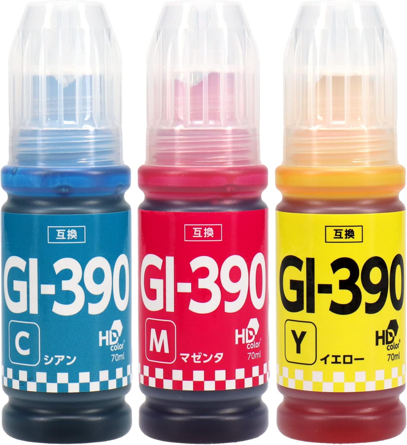 Amazon.co.jp: 【インクのチップス】キヤノン(Canon)用 GI-390 GI-390-CMY カラー3色セット 互換インクボトル 純正品と同容量 プリンタの寿命を縮めないインク ...