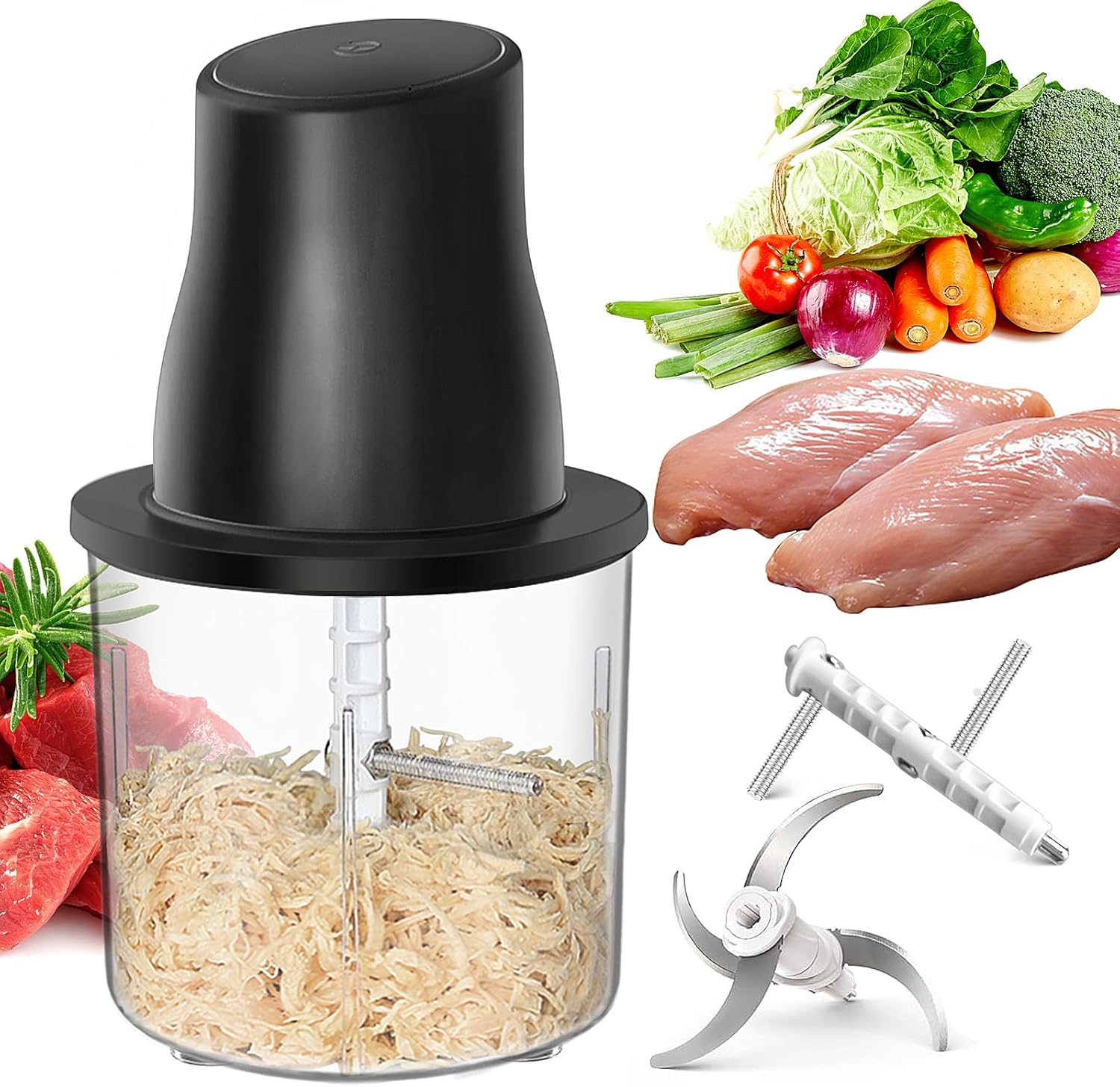 Amazon.com: Electric Chicken Shredder, Automatic Food Chopper with ...
