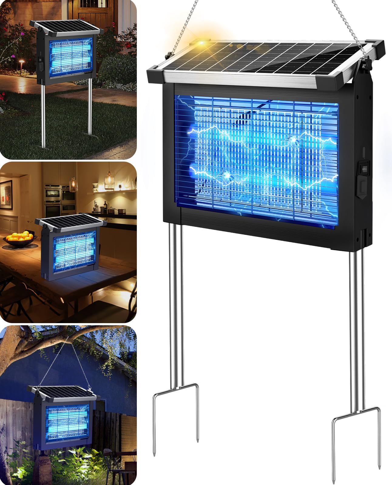 Amazon.com : Solar Bug Zapper Outdoor, PhatroyYee Mosquito Zapper 4500V ...