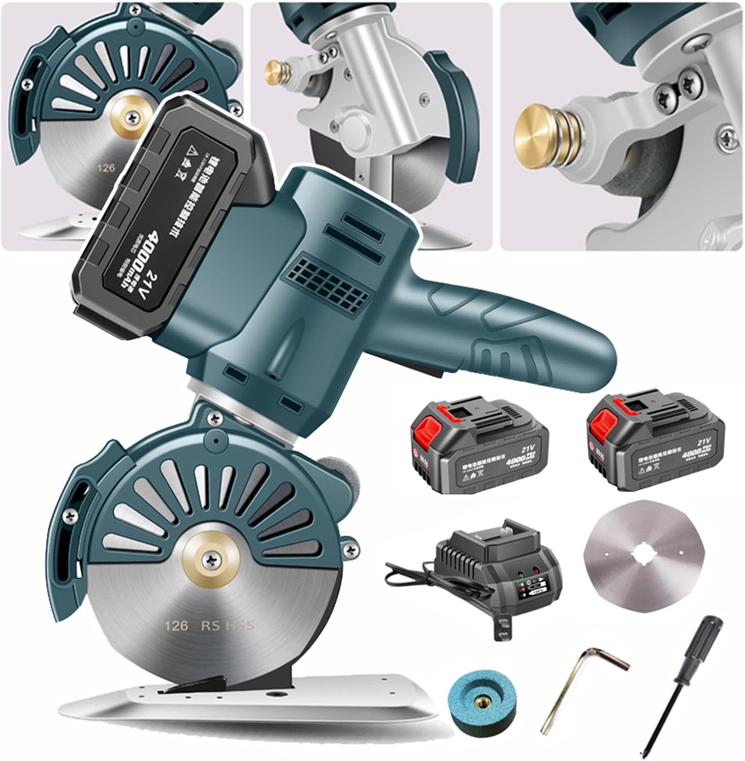 Fabric Cutter Electric Rotary, 70/90mm Cordless Cutting Machine with 2 ...