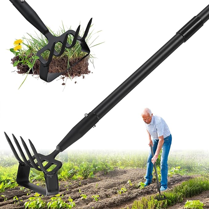 Amazon.com : Garden Hoe, 2 in 1 Heavy Duty Stirrup Hoe and Cultivator ...
