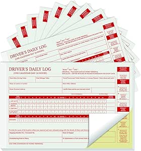 suituts 12 Pack Driver Daily Log Book, 2 Part Carbonless, 5.5 x 8.5 ...