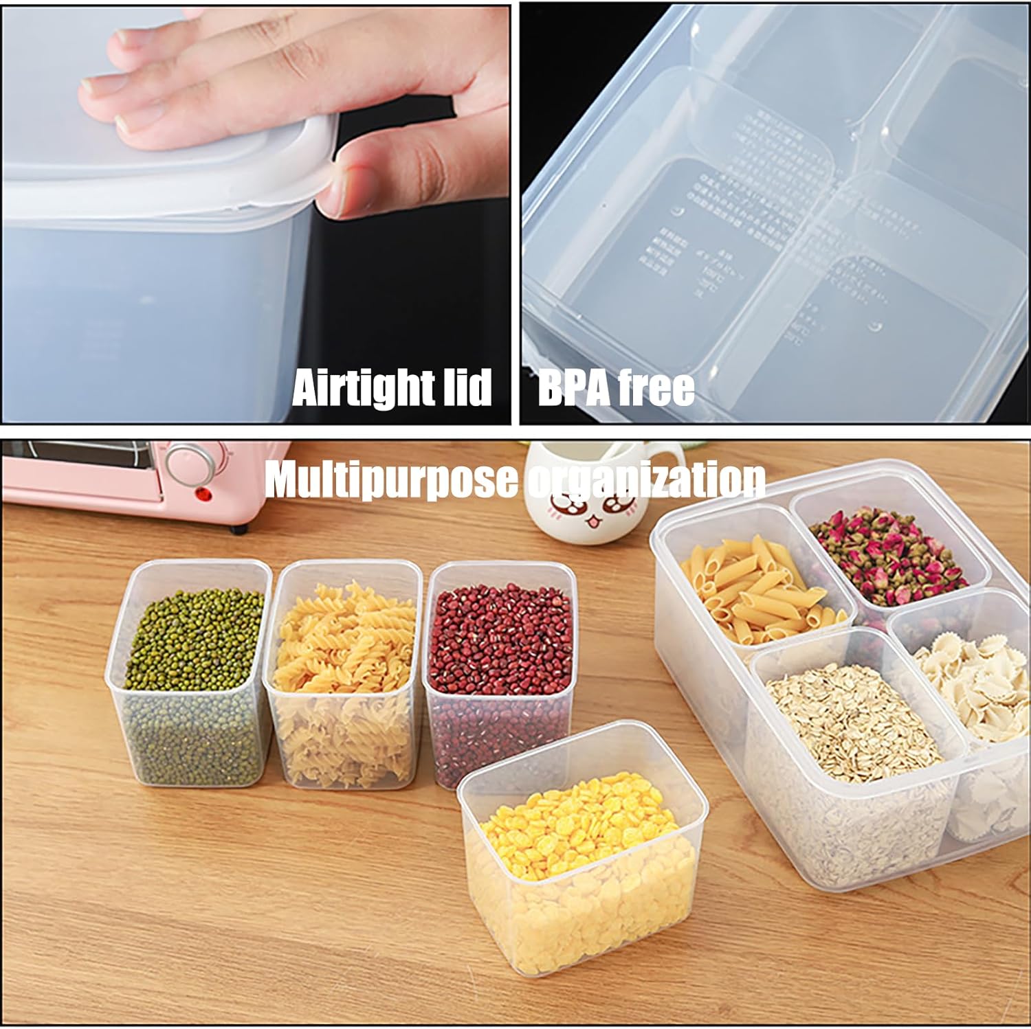 WonLiq Contenedores de organización de alimentos con tapas herméticas ...