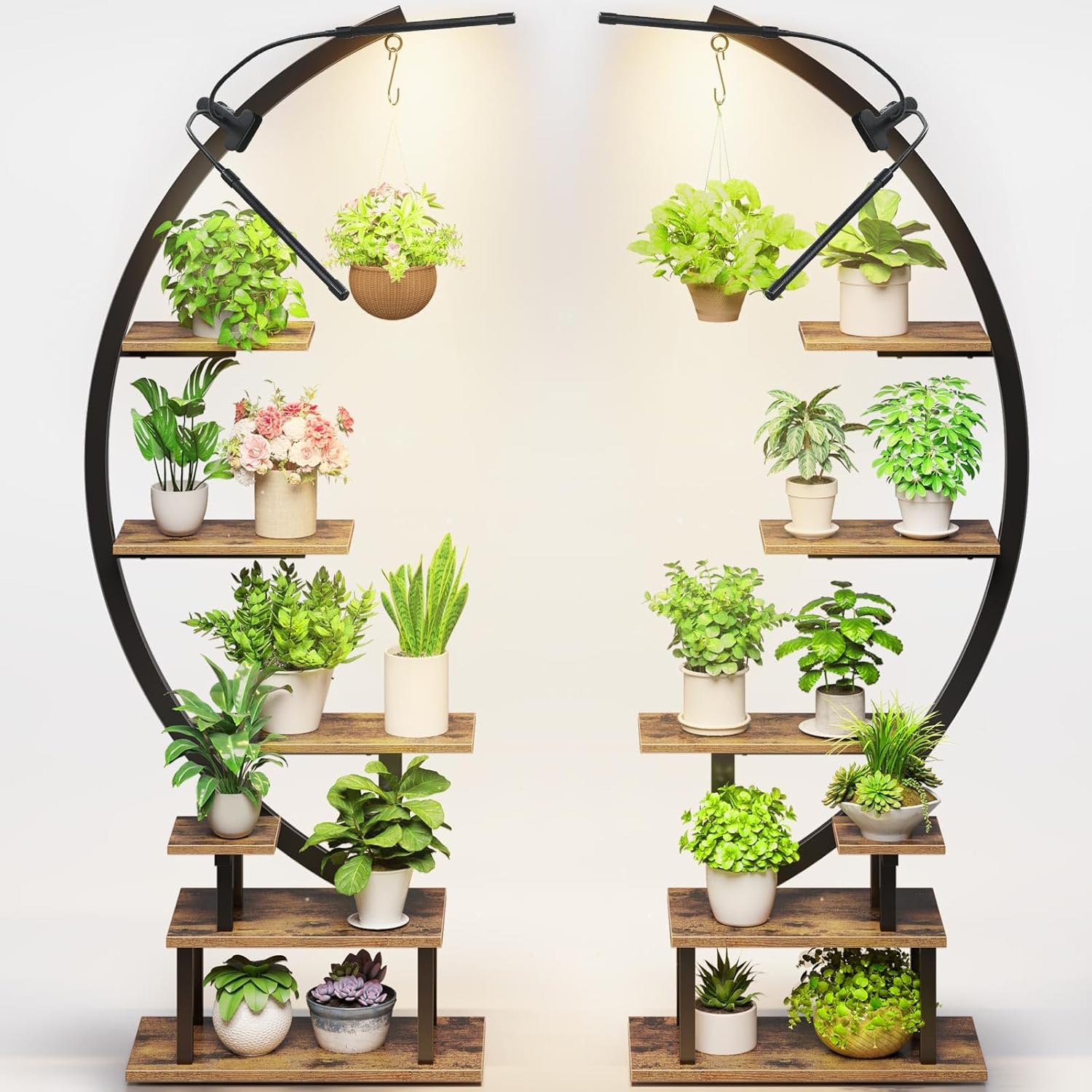 Amazon.com : GREENSTELL Plant Stand with Grow Light, Half Moon 7 Tiered ...