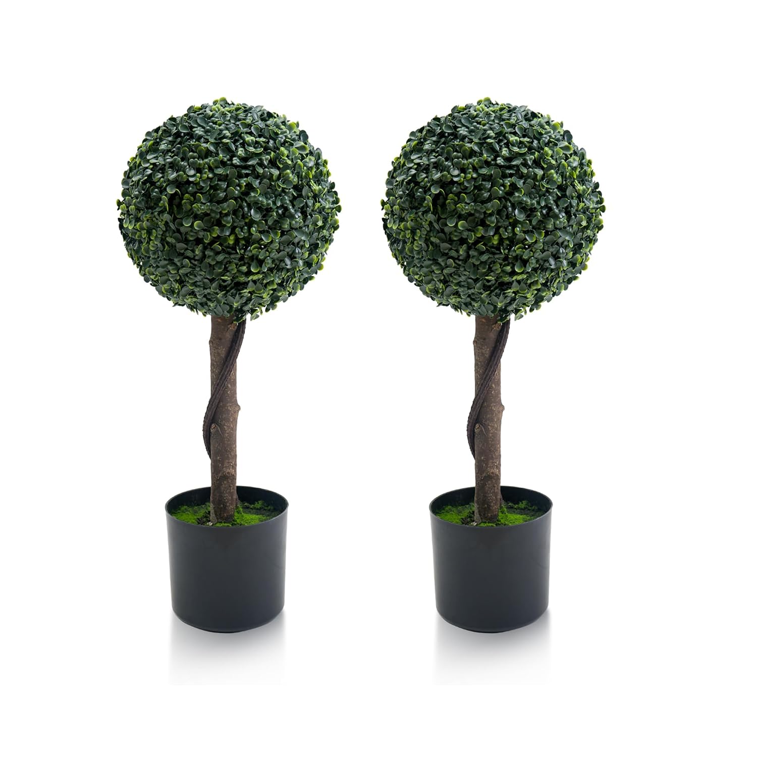 Amazon.com: Artificial Boxwood Topiary Tree, 24inch Milan Grass Triple ...