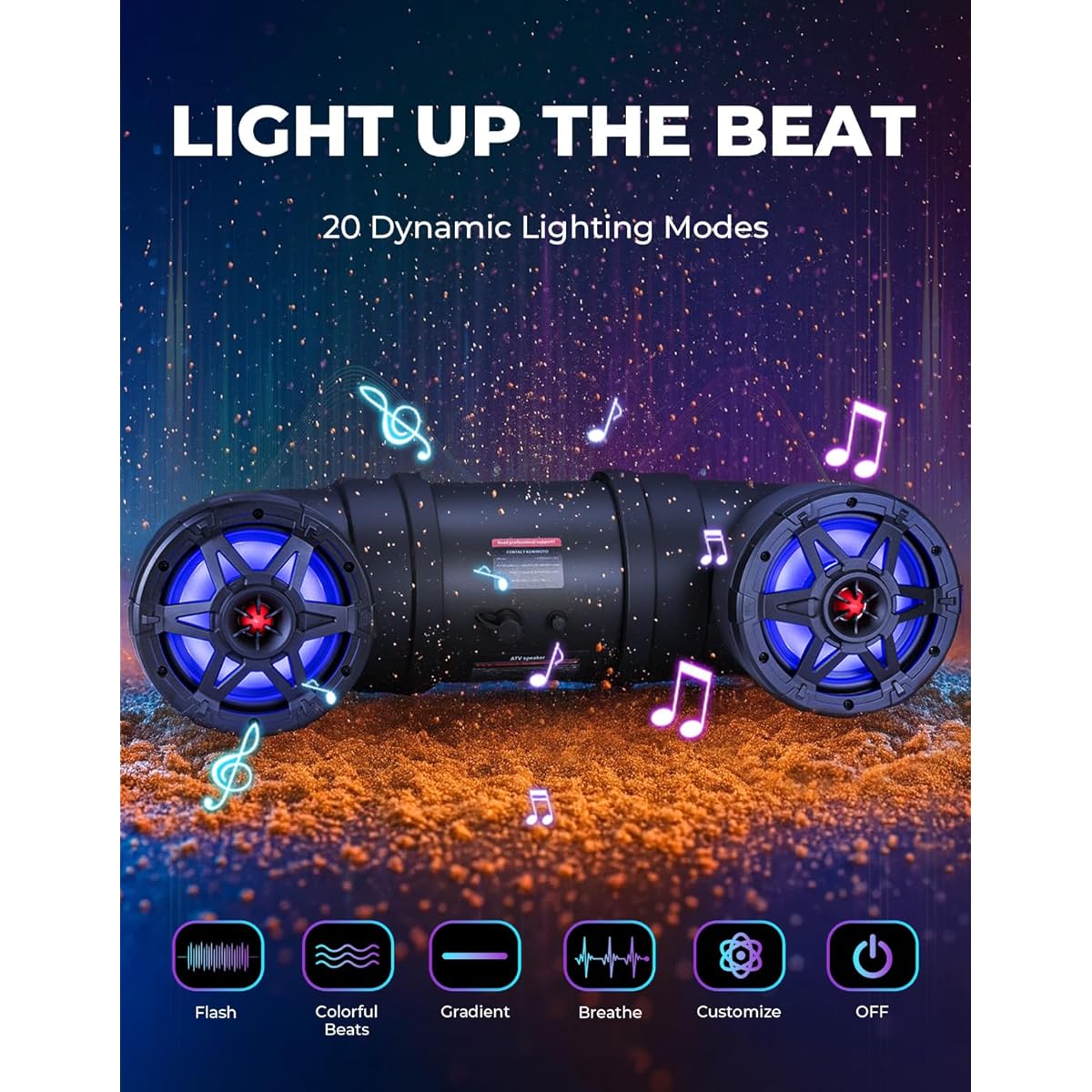 $27/mo - Finance KEMIMOTO ATV Speaker 8 Inch Bluetooth-connectivity ATV ...