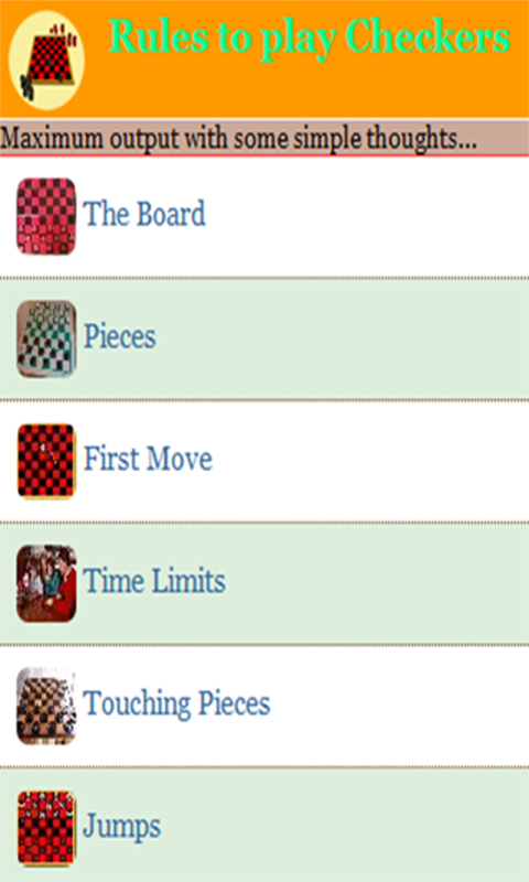 Playing Checkers Rules