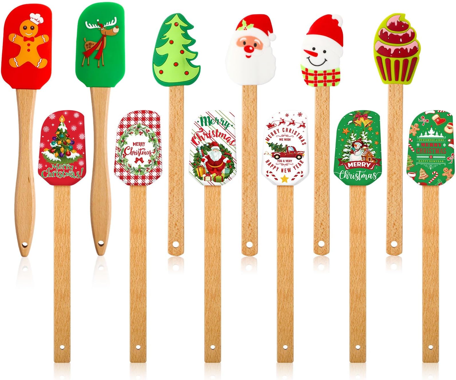 Amazon.com: DOITOOL Christmas Spatula Set, 4 Pieces Kitchen Christmas ...