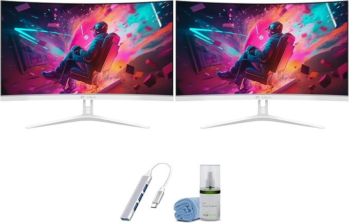Amazon.com: Crua 27 inch 100HZ Curved Monitor Perfect for Gaming/Office ...