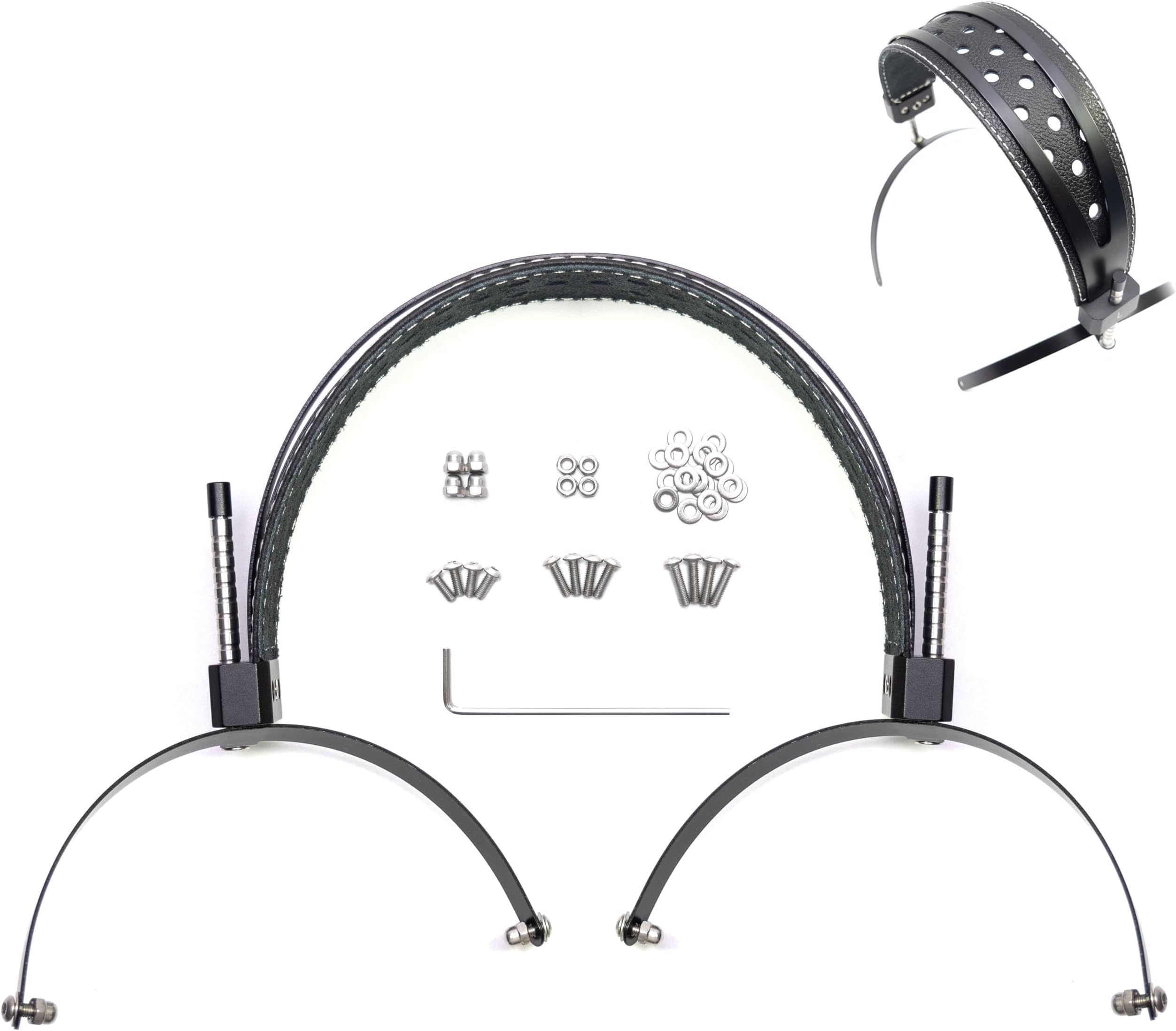 Amazon.com: Voarmaks Genuine Leather Full Metal Headband Compatible ...
