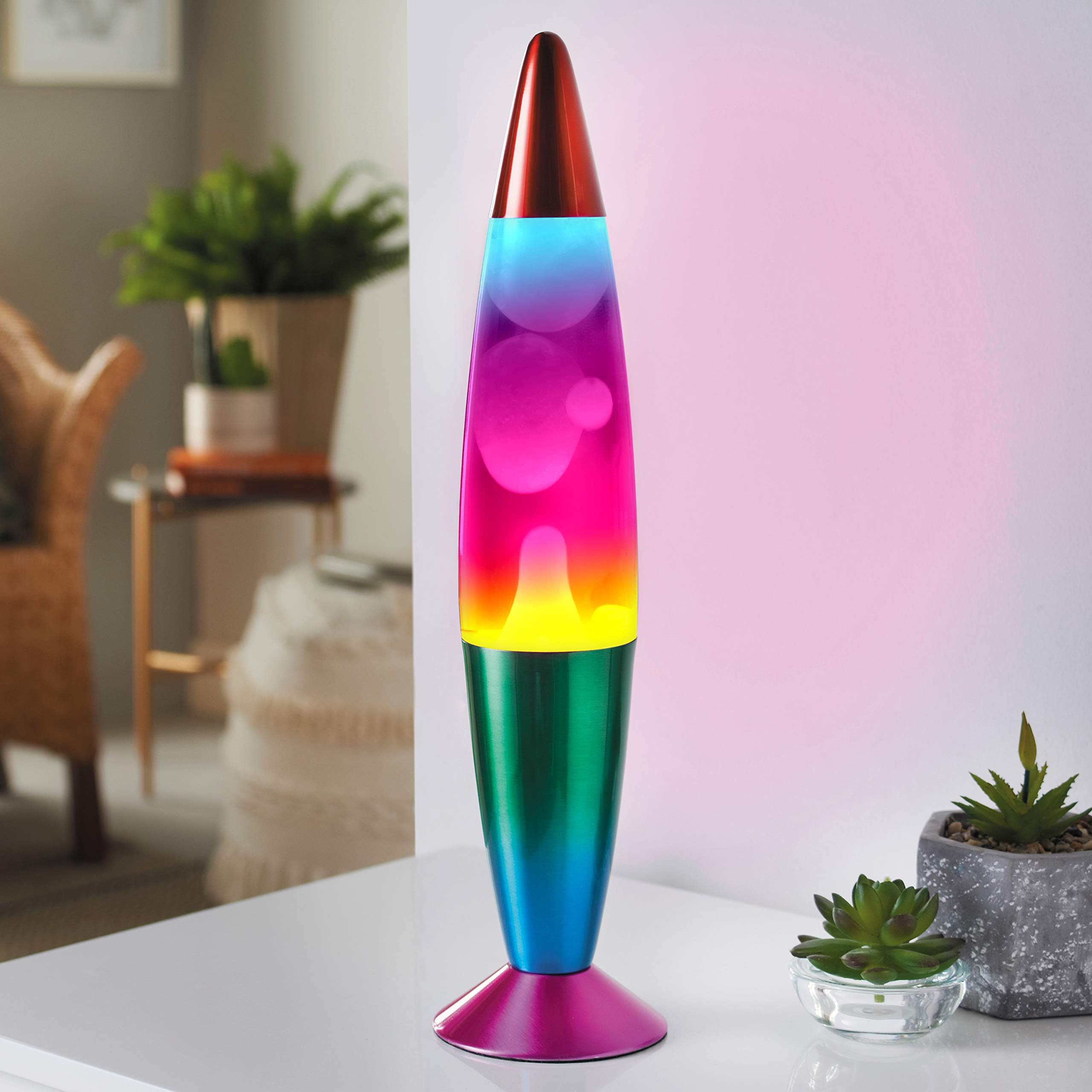 Global Gizmos 55149 16” Rainbow Lava Lamp | Retro Nostalgia | Relaxing ...