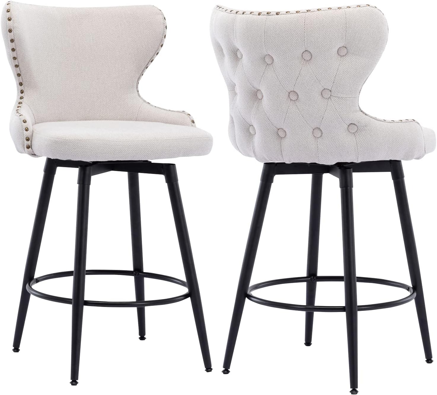 Amazon.com: Counter Height Bar Stools Set of 2, Bar Stools with Back ...