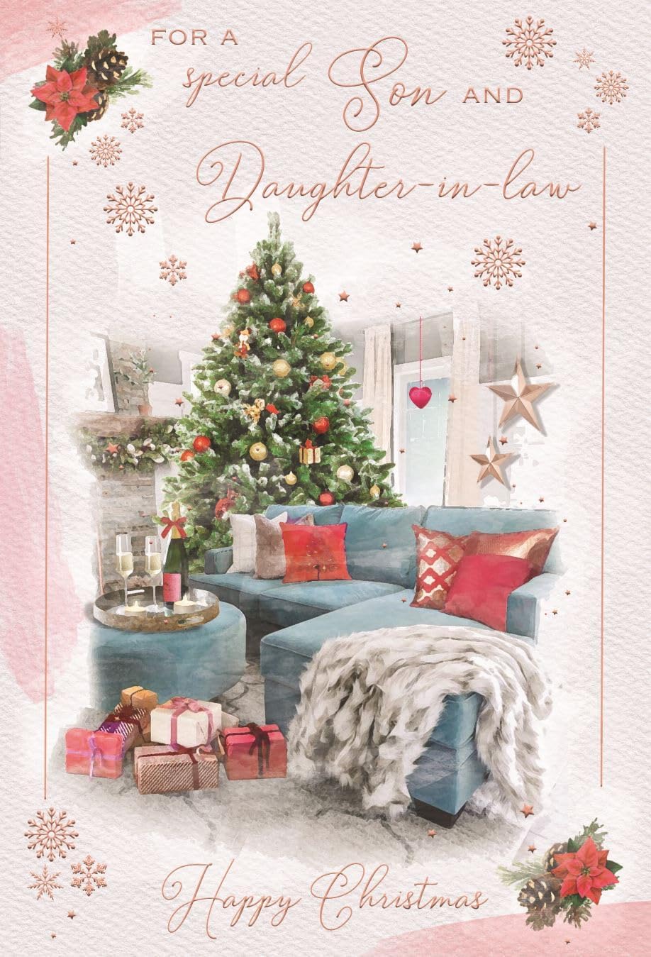 ICG Special Son and Daughter-in-Law Christmas Card - Cosy Lounge and ...