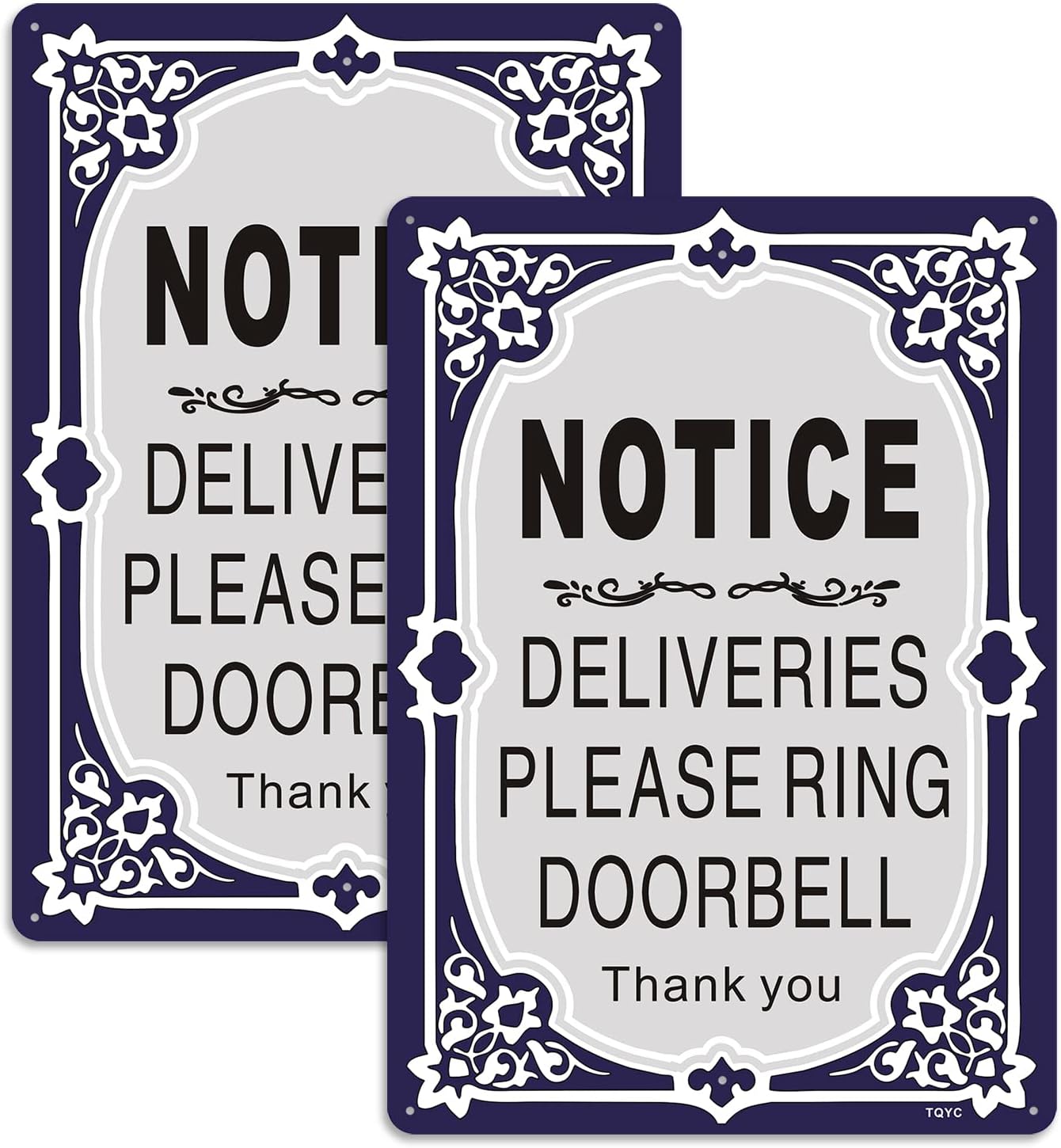 Amazon.com : TQYC Notice Deliveries Please Ring Doorbell Sign, 2-Pack ...