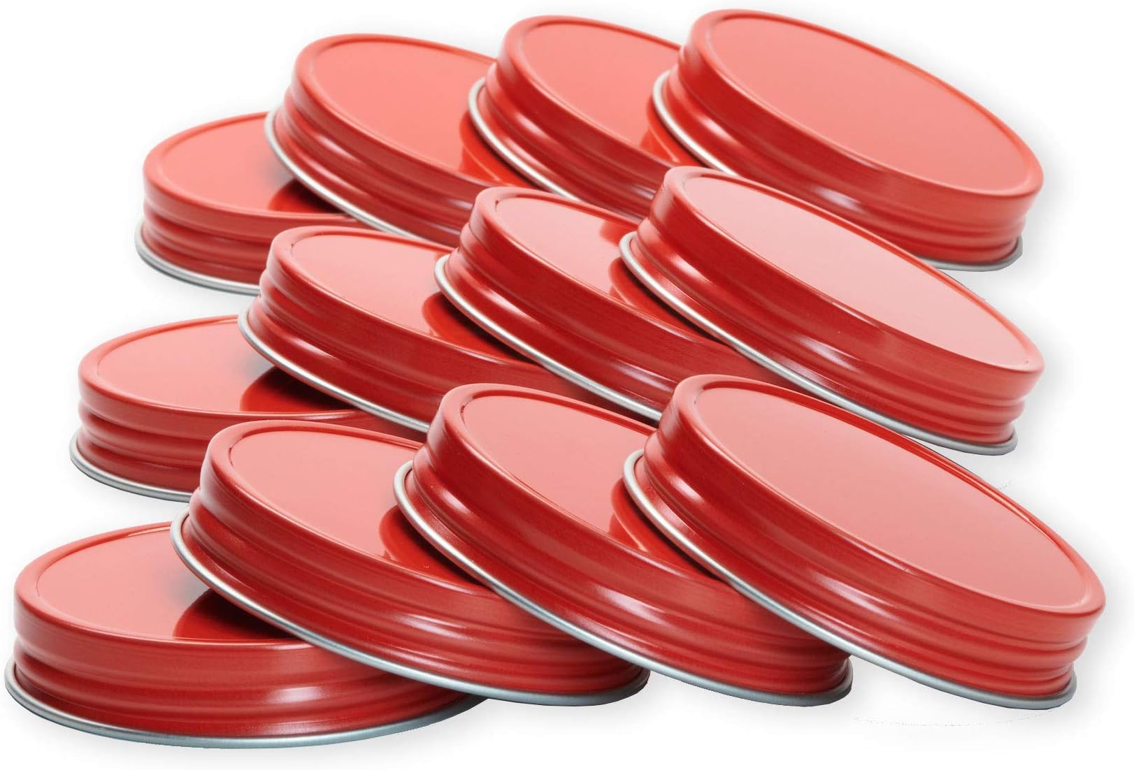 Amazon.com: Sunshine Mason Co, One Piece Mason Jar Lids 6 Pieces, Red ...