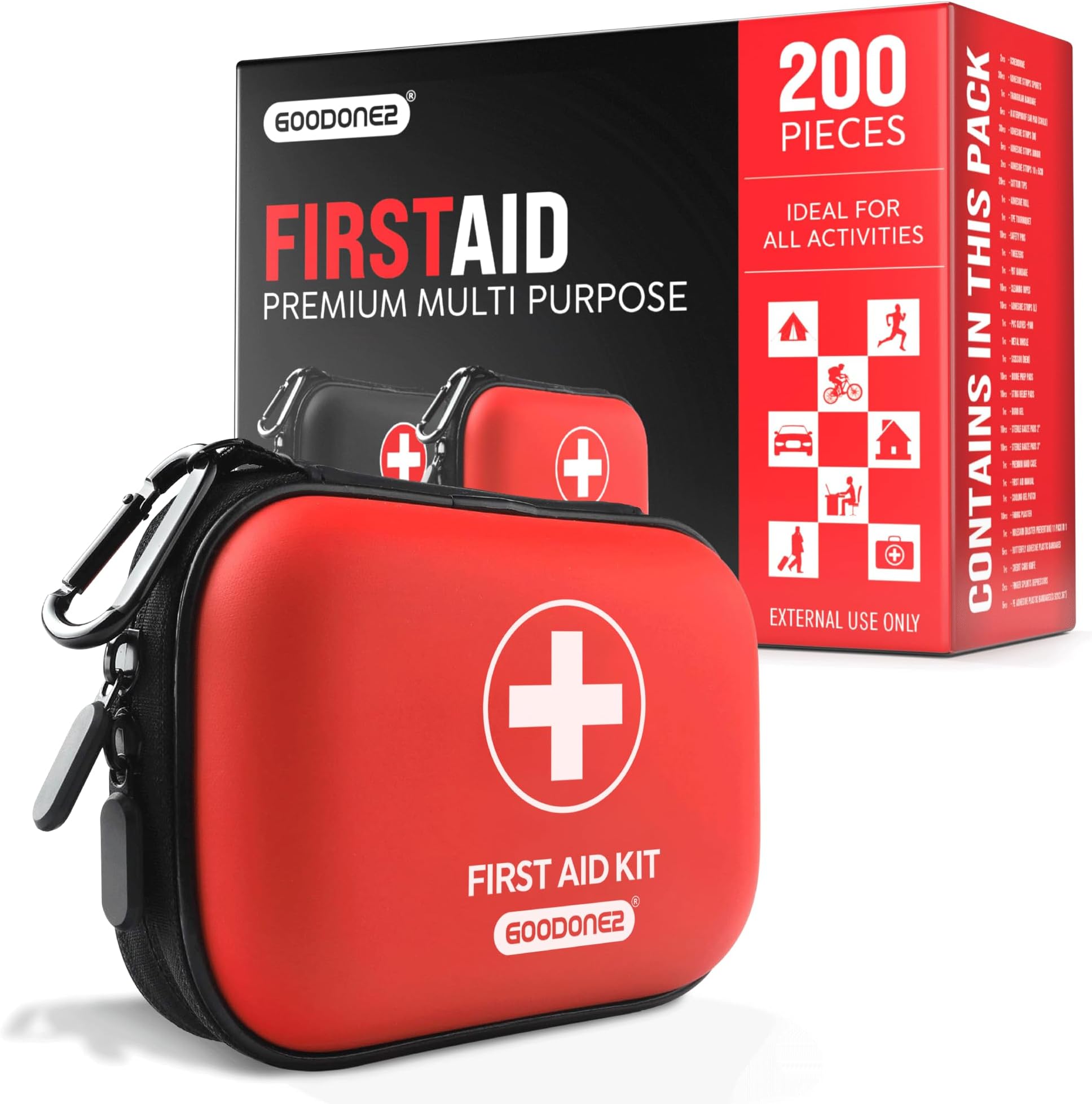 Amazon.com: 200-Pcs First Aid Kit Clean, Home, Office, Car, School ...