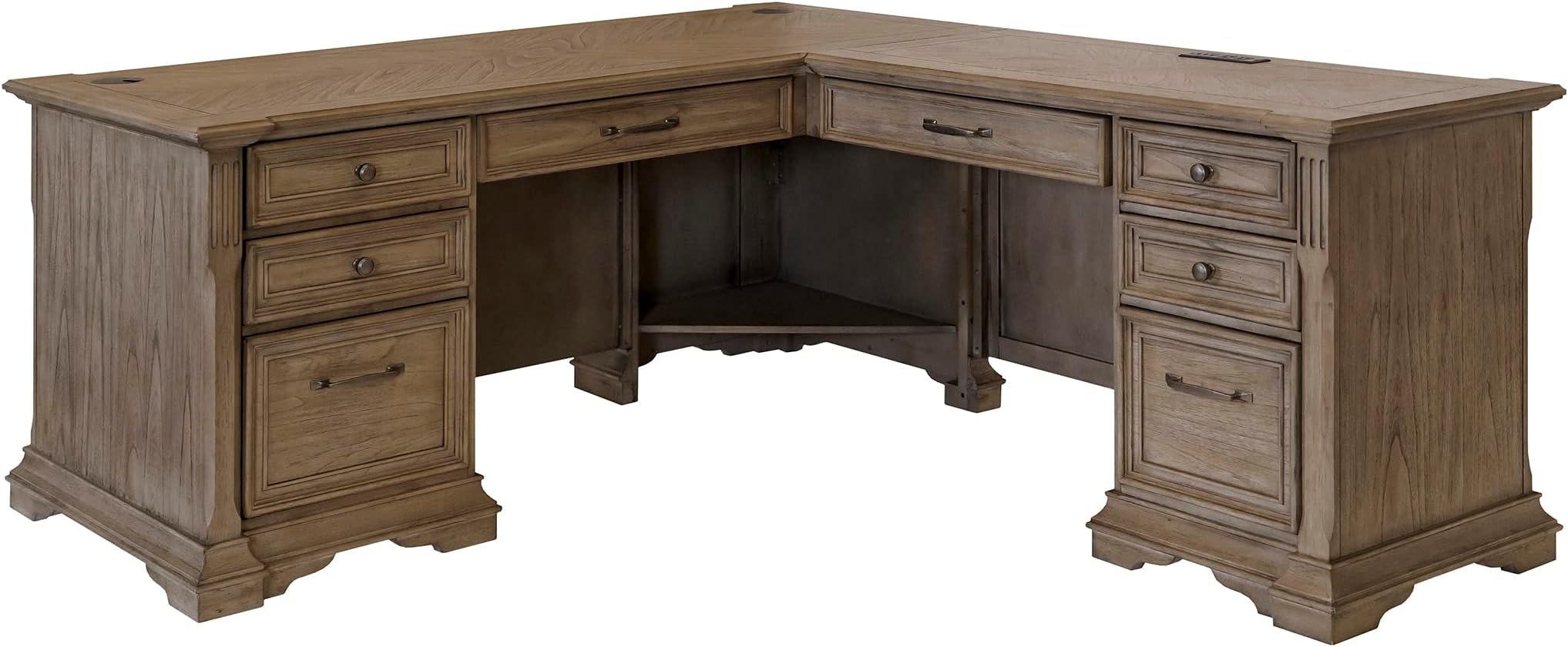 Amazon.com: Traditional Wood L-Desk & Return, Writing Table & Return ...