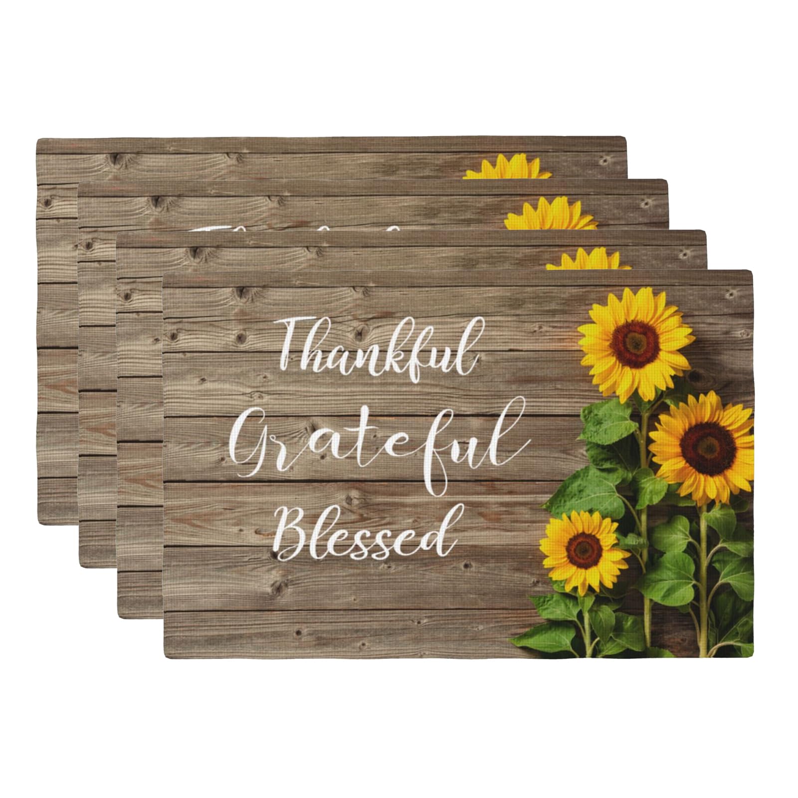 Amazon.com: XALOGEER Sunflower Placemats Set of 4 Religious Thankful ...
