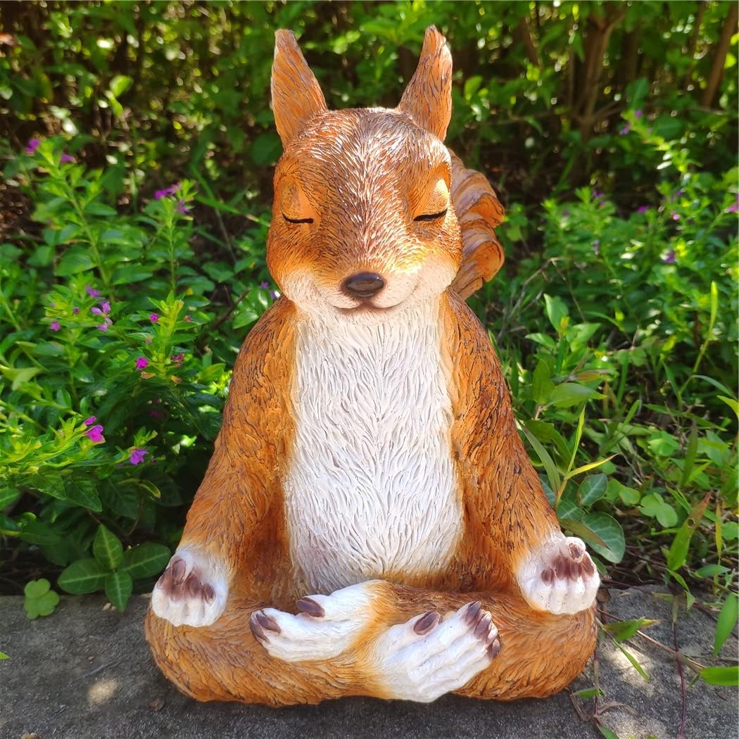 Amazon.com : Carchistan Big Size Squirrel Meditation Statues Yoga ...